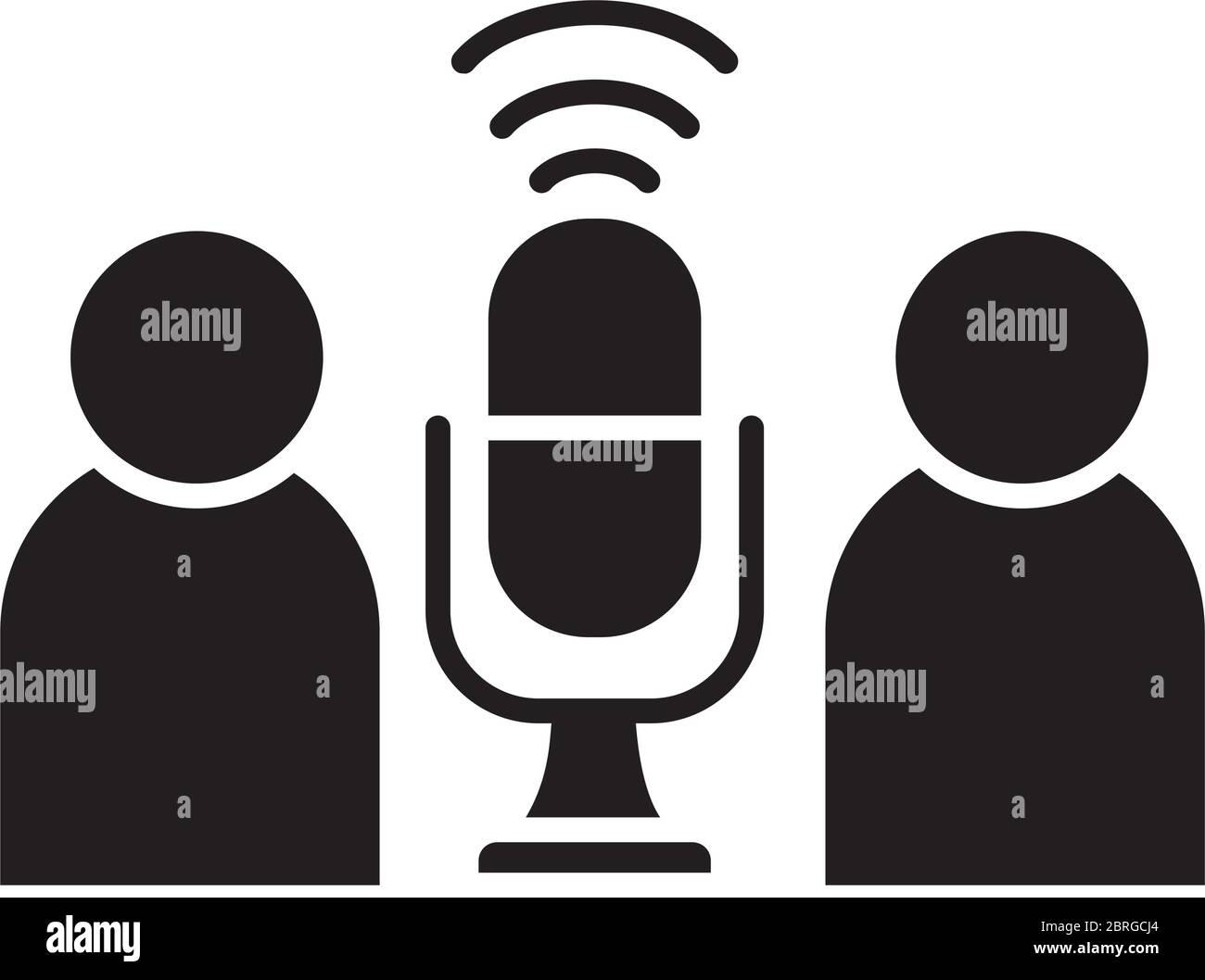 online learning concept, avatar persons with microphone icon over white ...