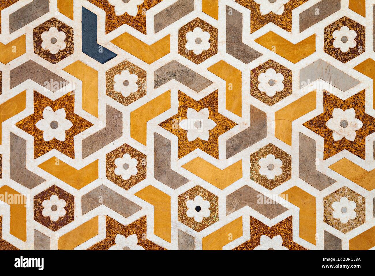 Geometric pattern background on the wall of Taj Mahal palace in Agra ...
