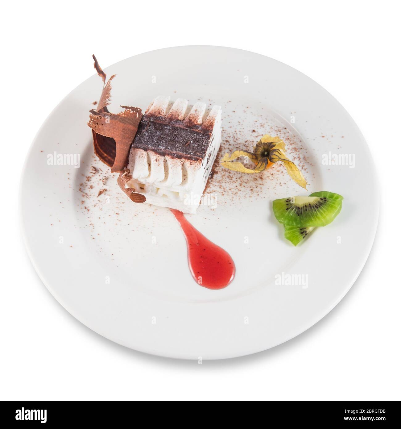 Viennetta frozen cake dessert with kiwi slices Stock Photo - Alamy