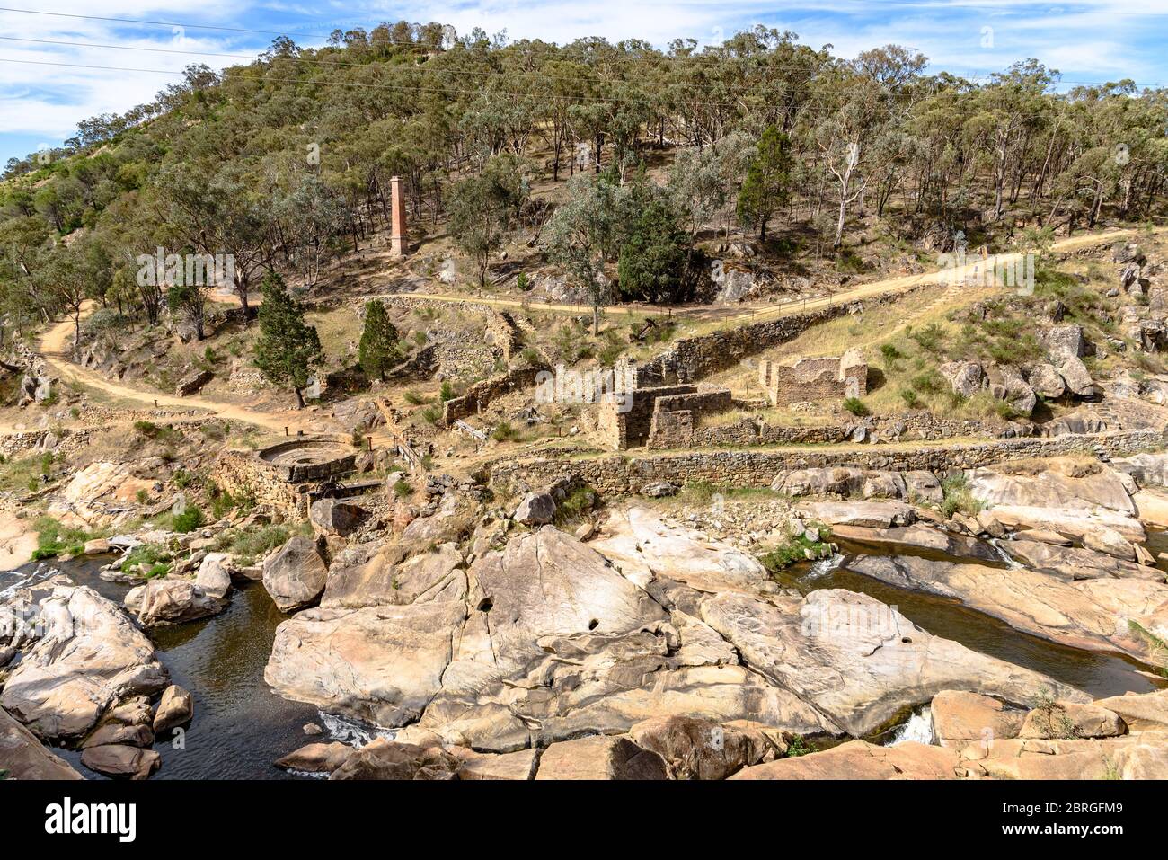 The Adelong Gold Mill Ruins on a sunny summer day Stock Photo - Alamy