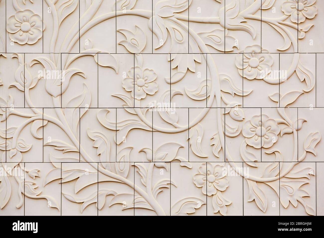 Floral pattern design on the wall of the Sheikh Zayed Grand Mosque, the ...