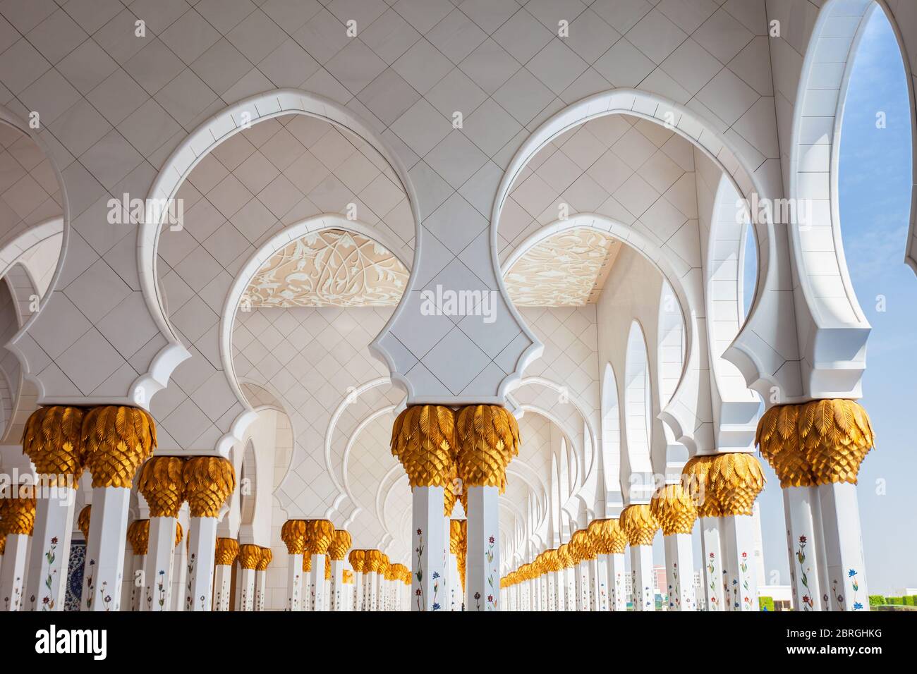 Sheikh Zayed Grand Mosque interior, the largest mosque of UAE, located ...