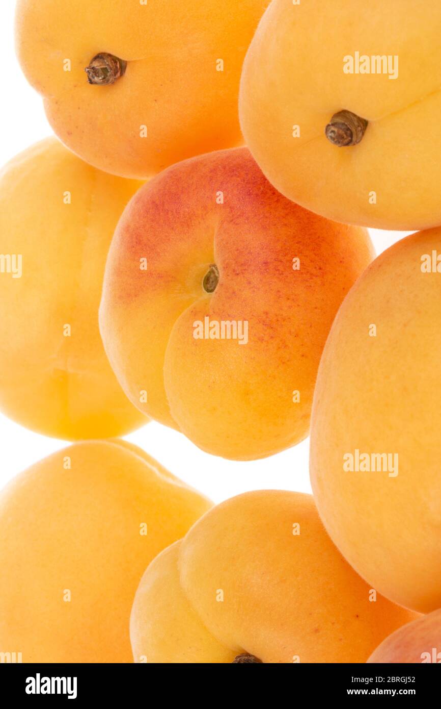 closeup fresh and ripe apricot fruits isolated on white Stock Photo - Alamy