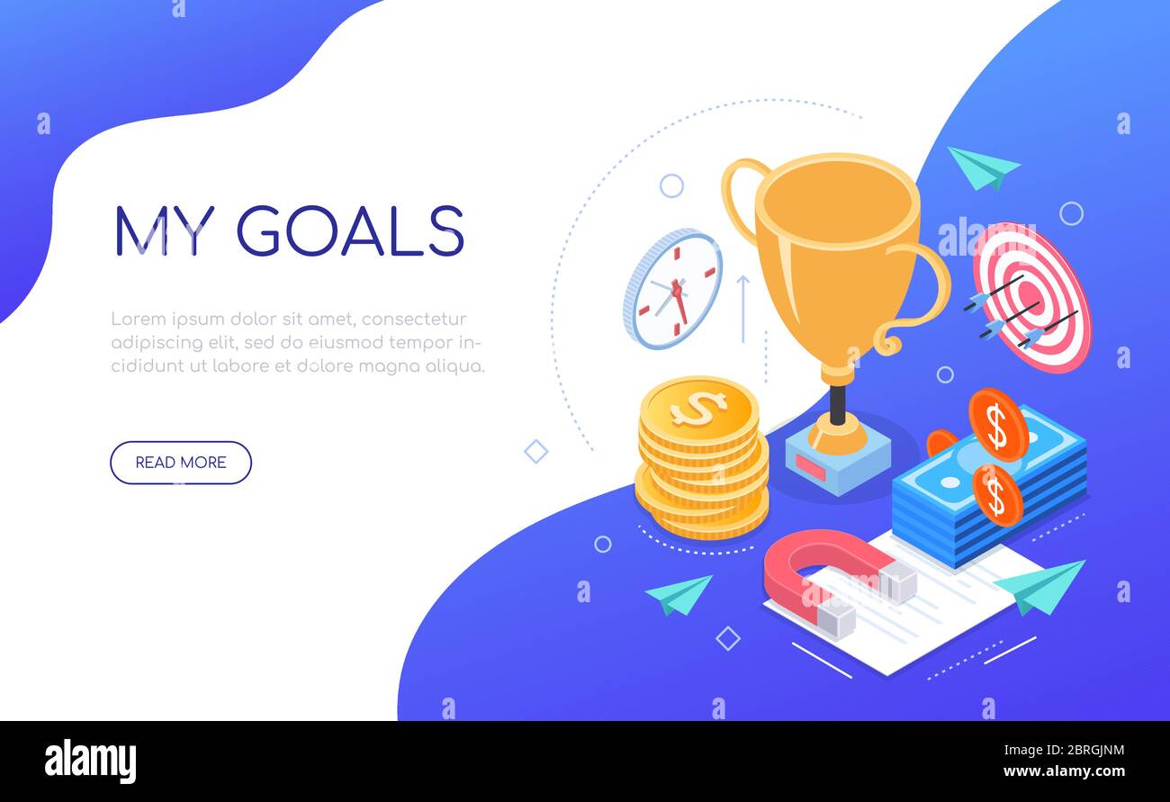 My goals - modern colorful isometric web banner Stock Vector Image ...