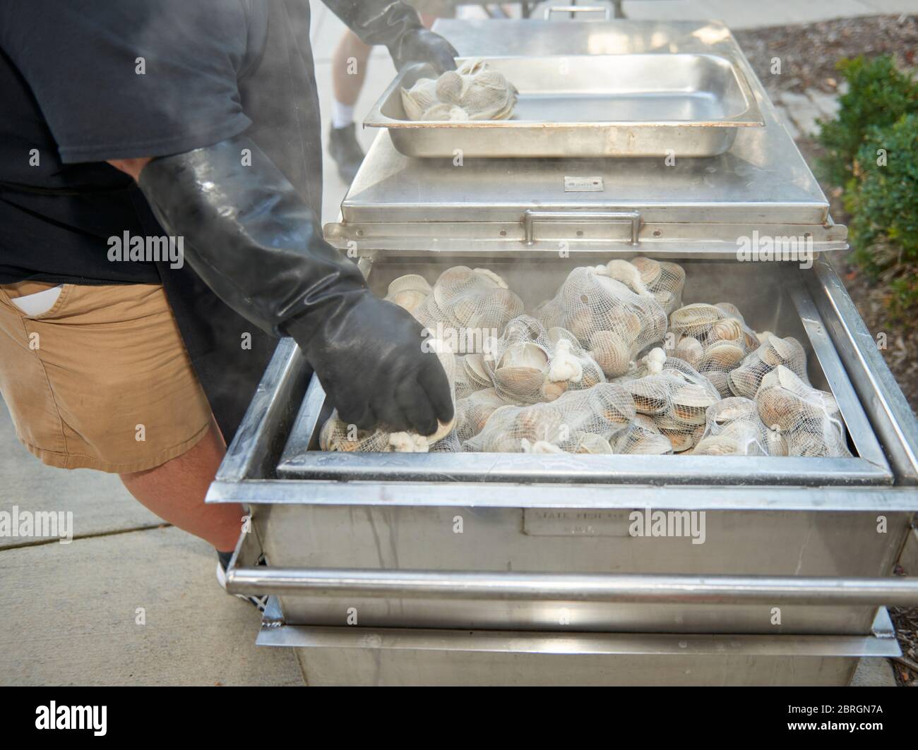 Church of the Ressurection Fall Clambake for parishners Stock Photo - Alamy