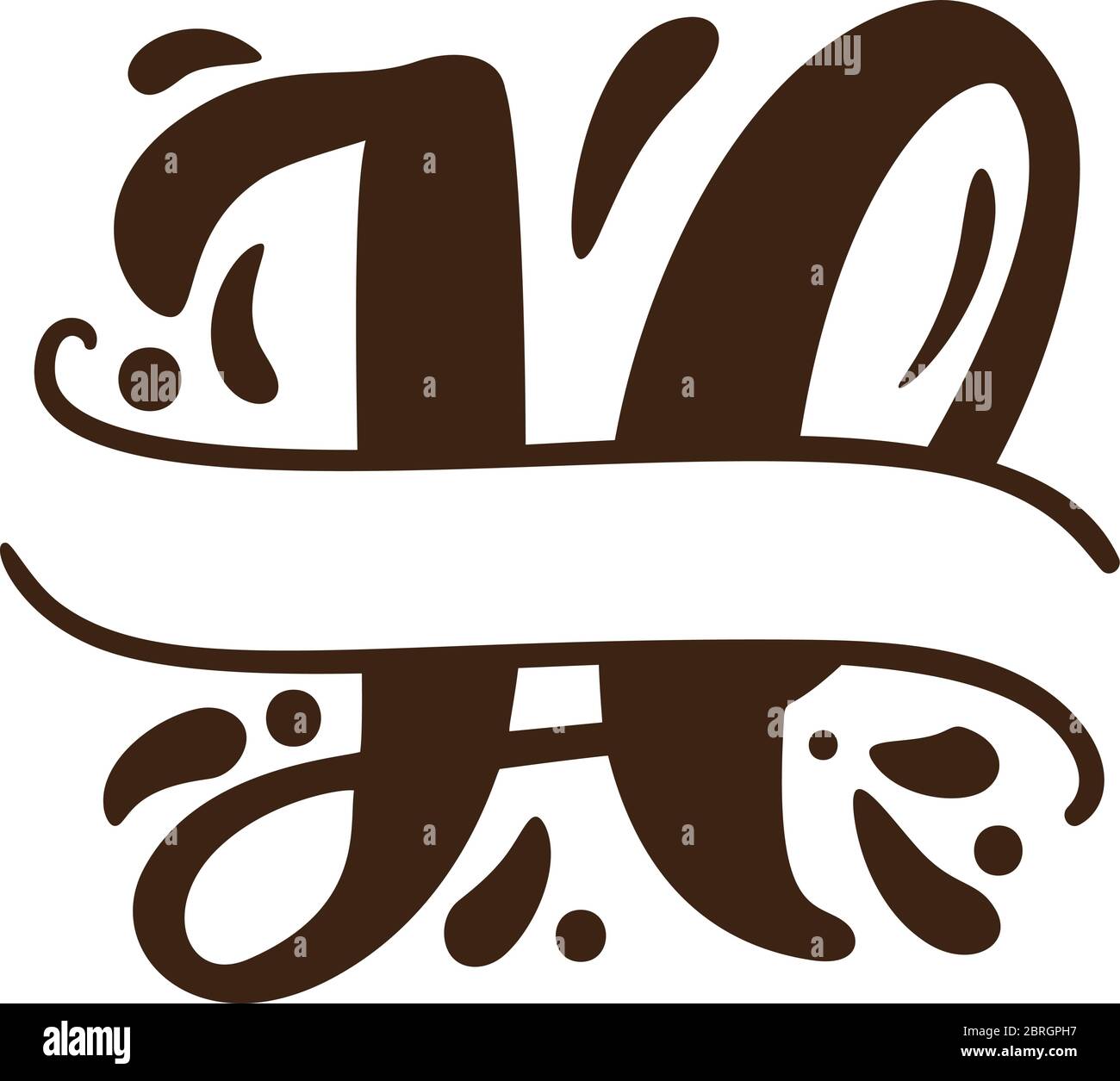 Split letters name Vector Hand Drawn calligraphic floral monogram or ...