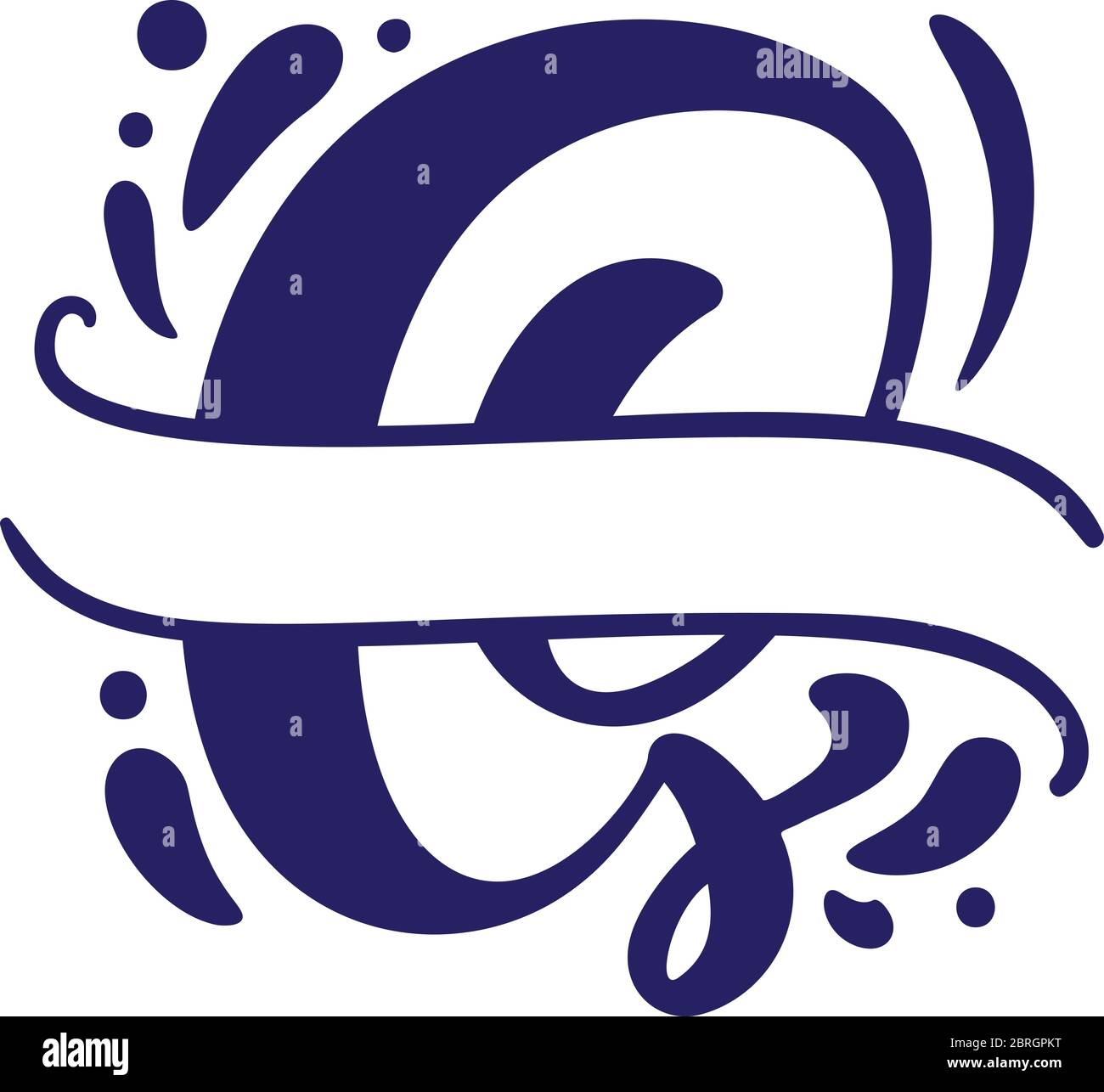 Split letters name Vector Hand Drawn calligraphic floral monogram or ...