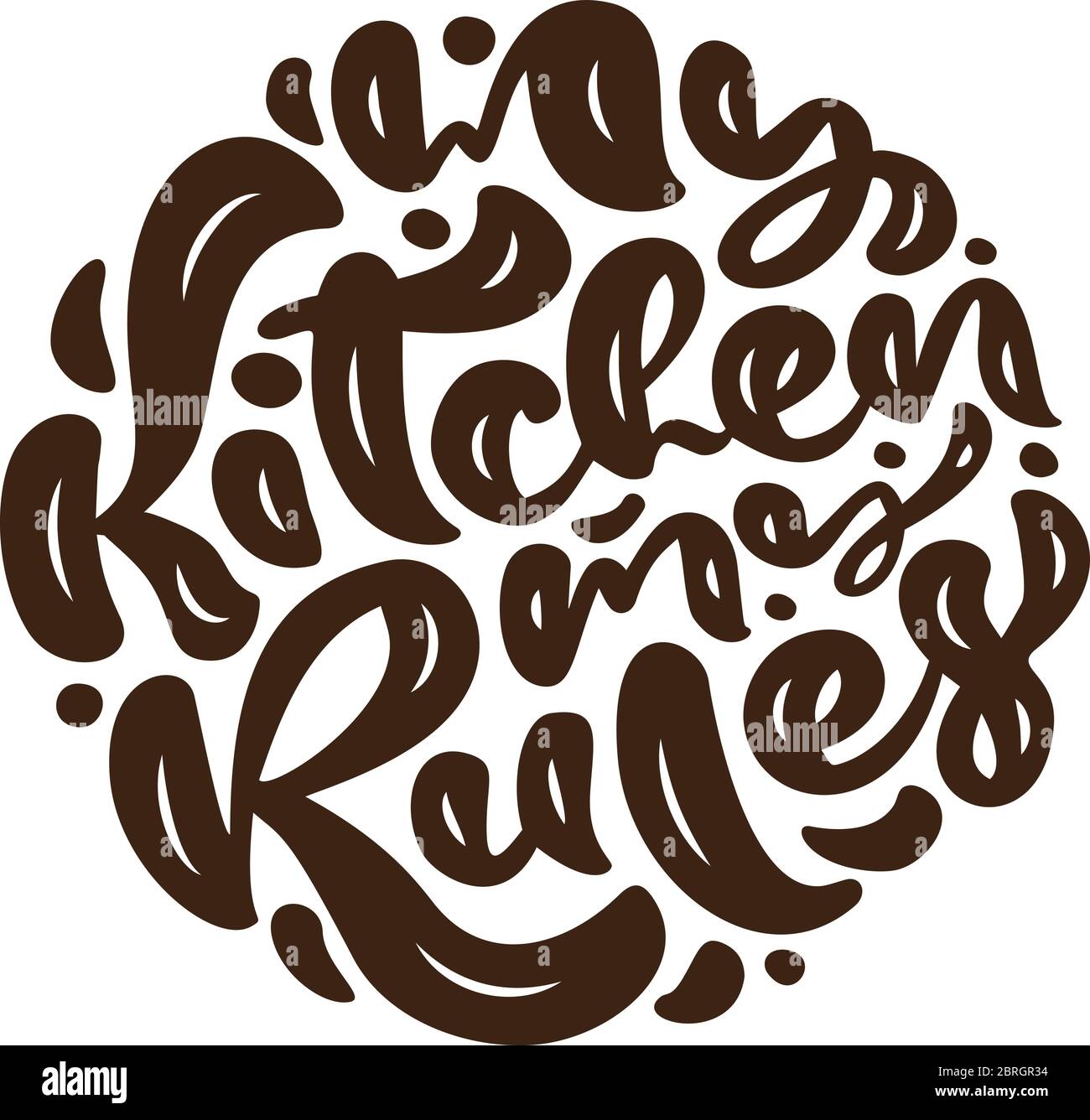 My kitchen my Rules vector calligraphy food text. Hand drawn lettering ...