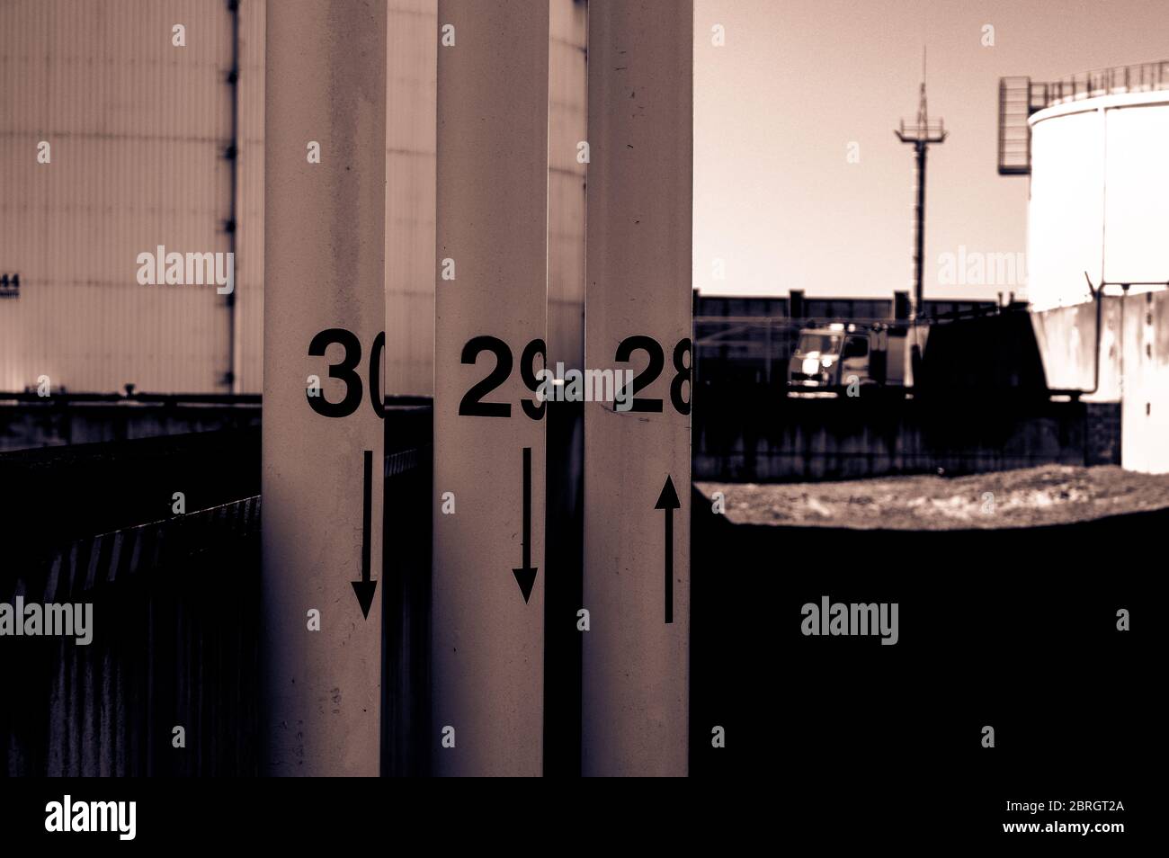 Pipeline and pipe rack of petroleum industrial plant. Offshore Industry ...