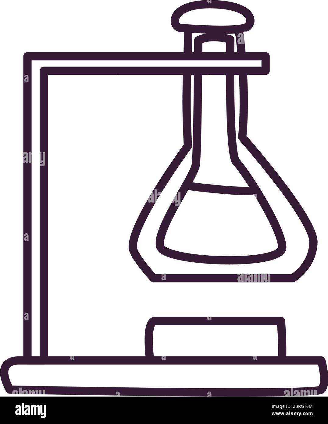 Flask line style icon design, Chemistry science and laboratory theme ...