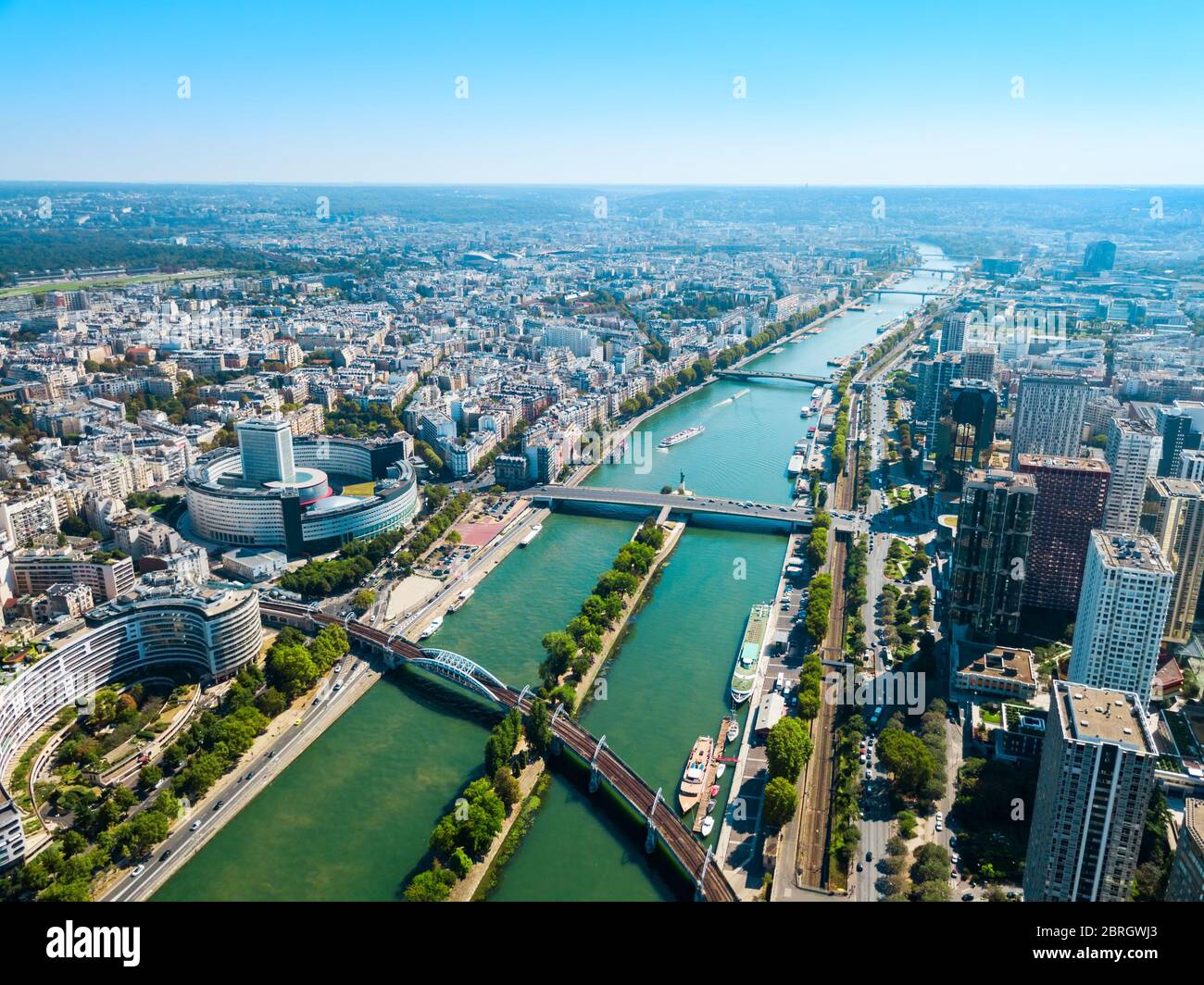 Paris city aerial panoramic view. Paris is the capital and most ...