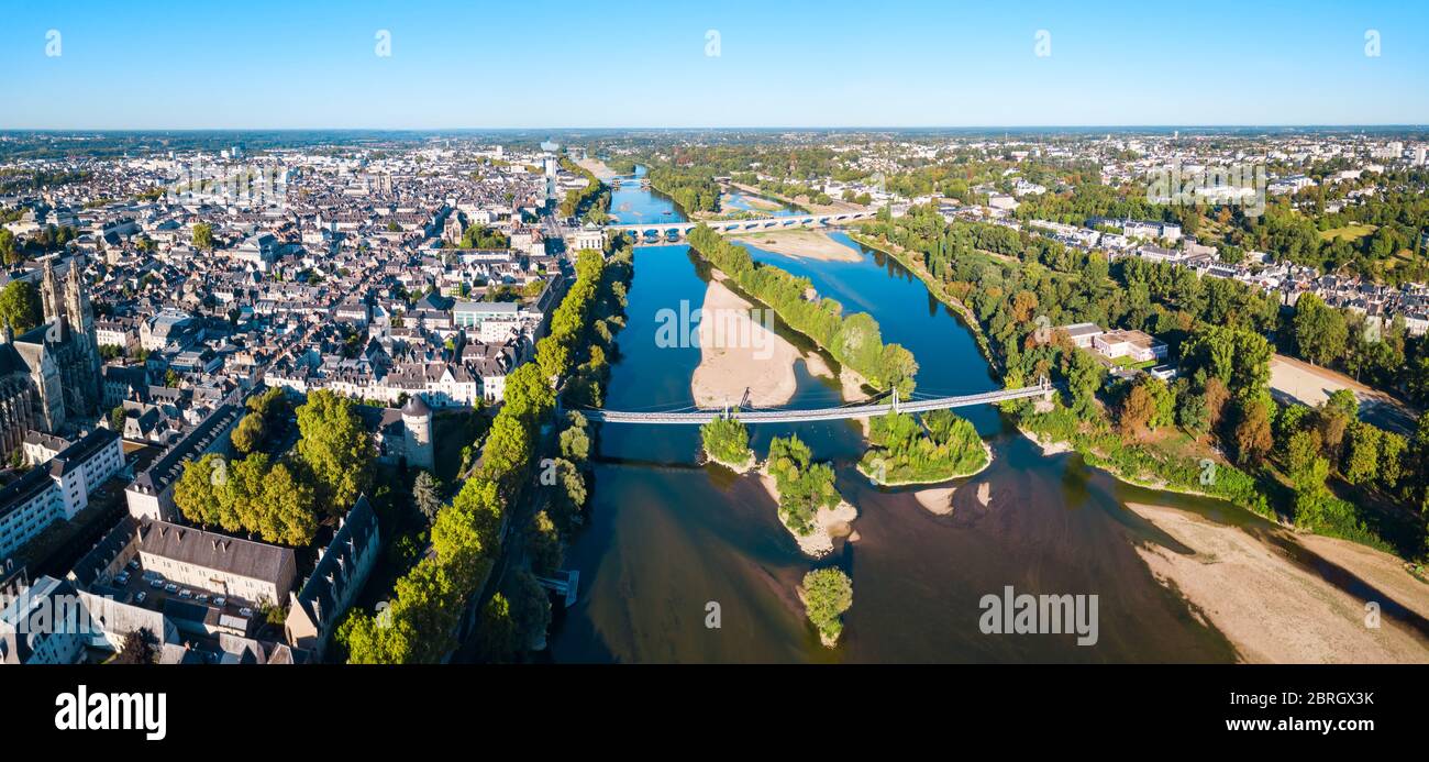 Tours aerial panoramic view. Tours is a city in the Loire valley of ...