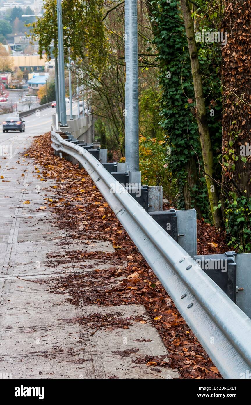View eastward showing the road surface and pedestrian walkway of the ...