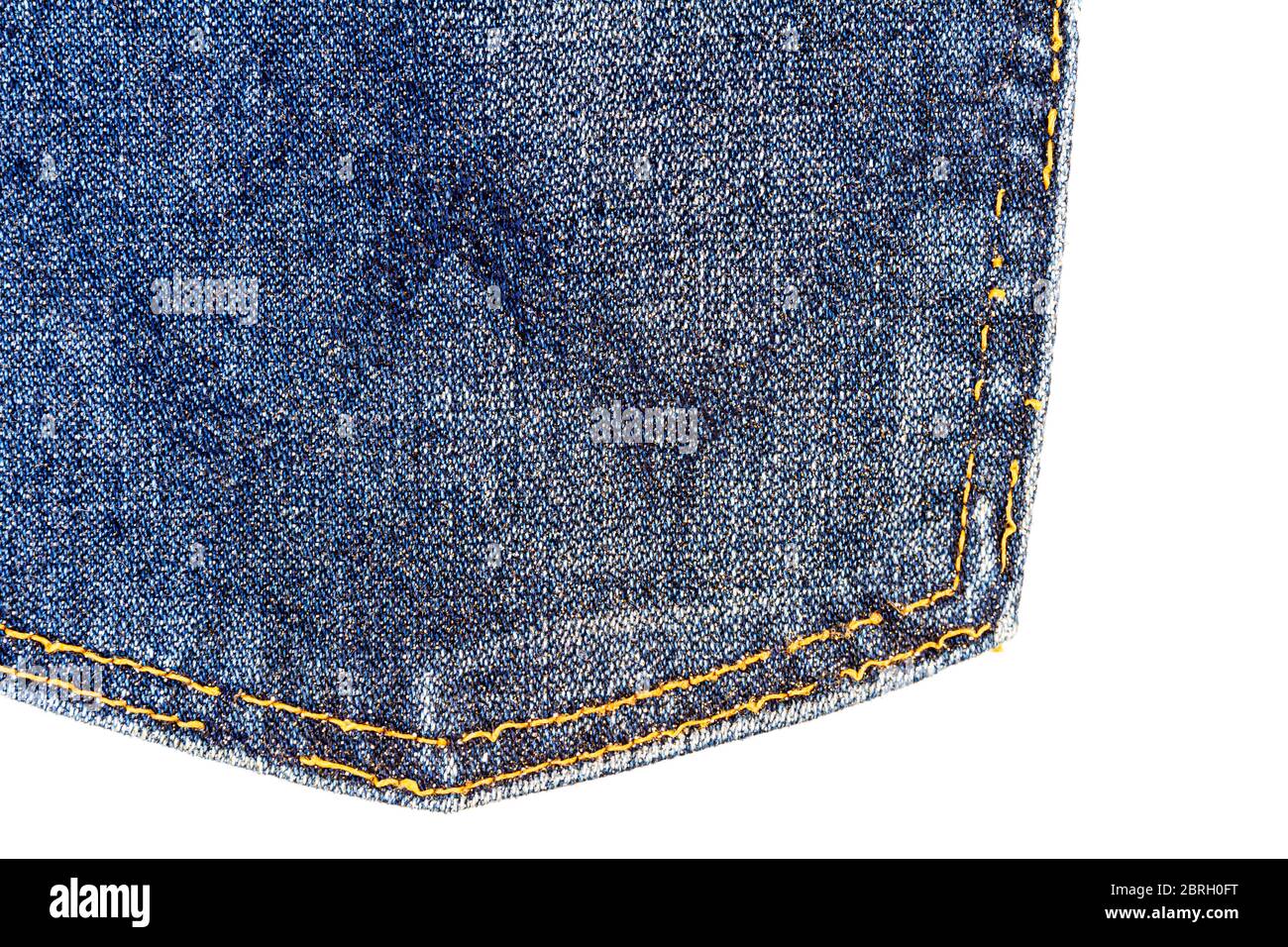 Blue denim jeans back pocket isolated on white background Stock Photo ...