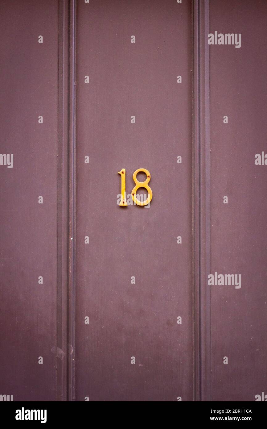 House number 18 Stock Photo - Alamy