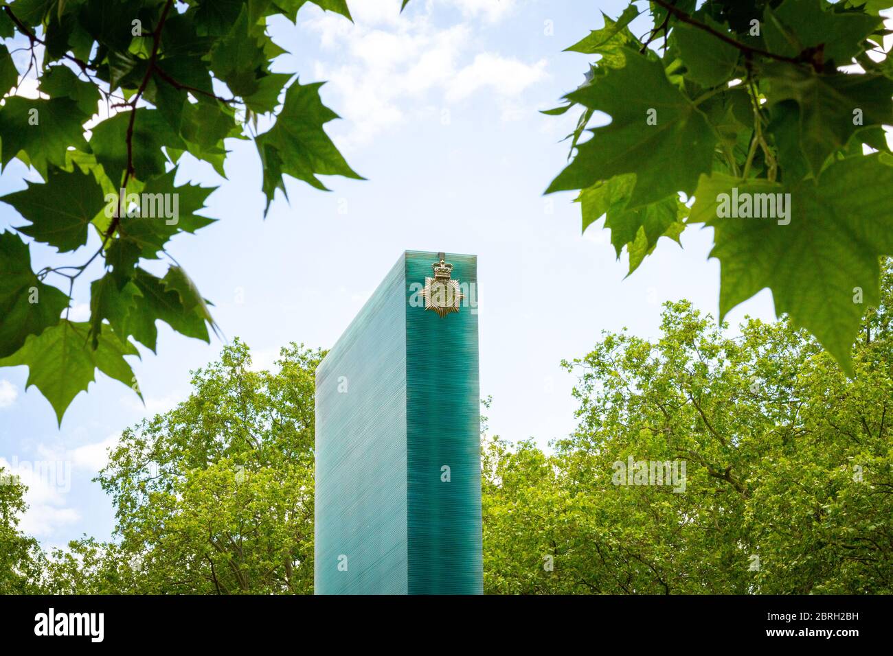 London, UK - May 14 2020: The National Police Memorial: Thick glass ...