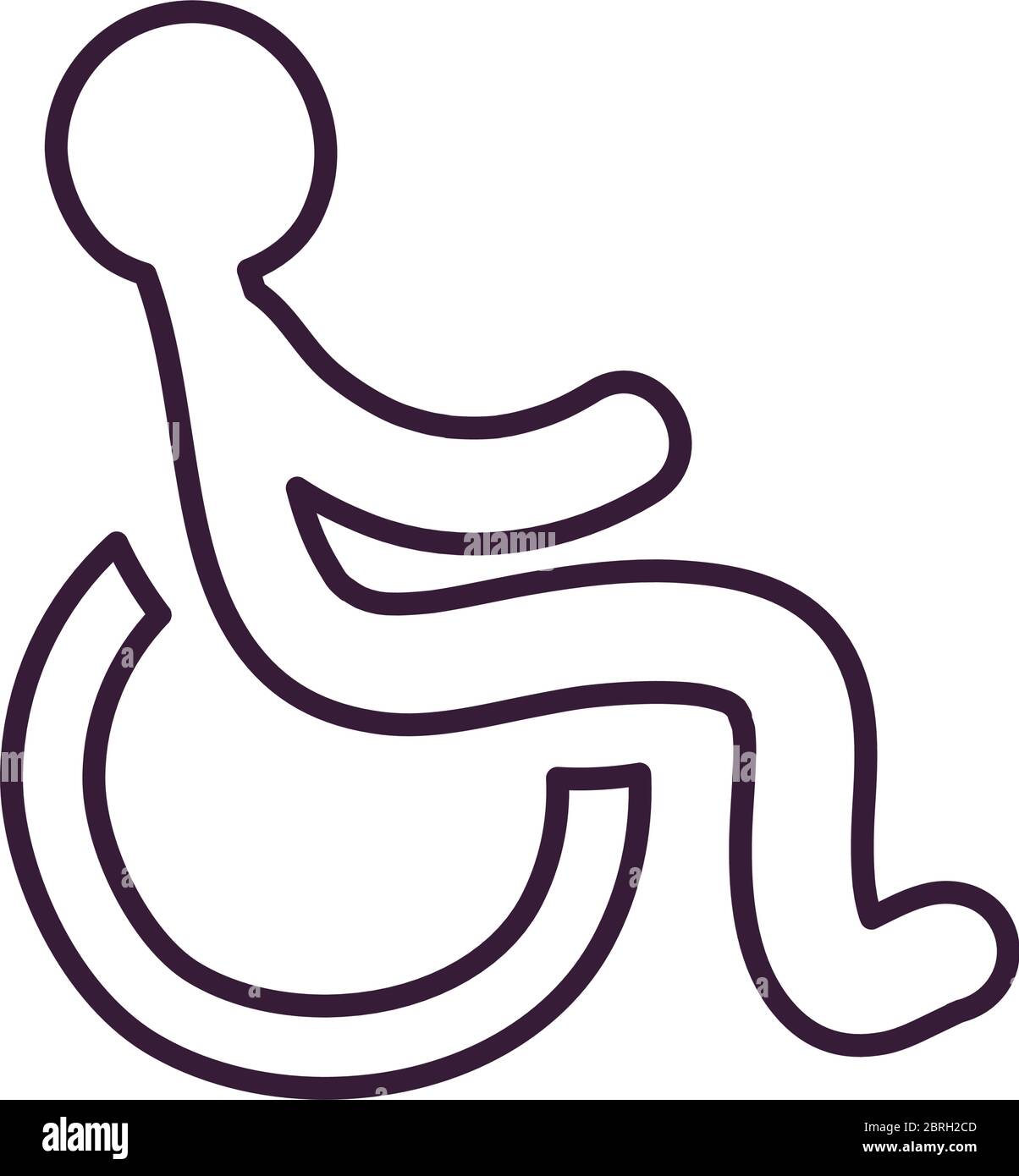 Avatar on wheelchair line style icon design of Medical care health and ...