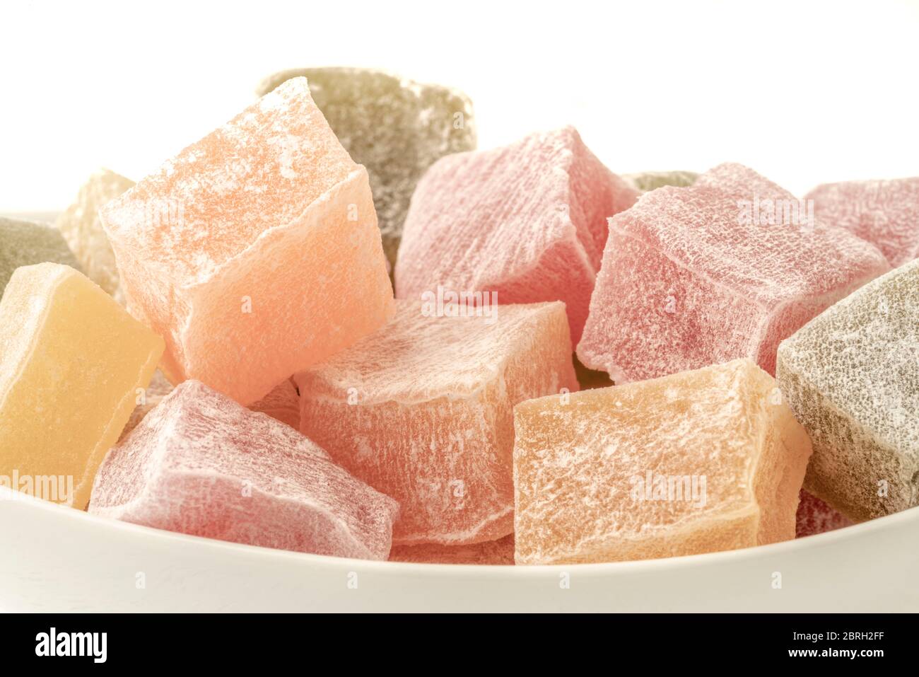 closeup colorful assortment of Turkish delights over white Stock Photo ...