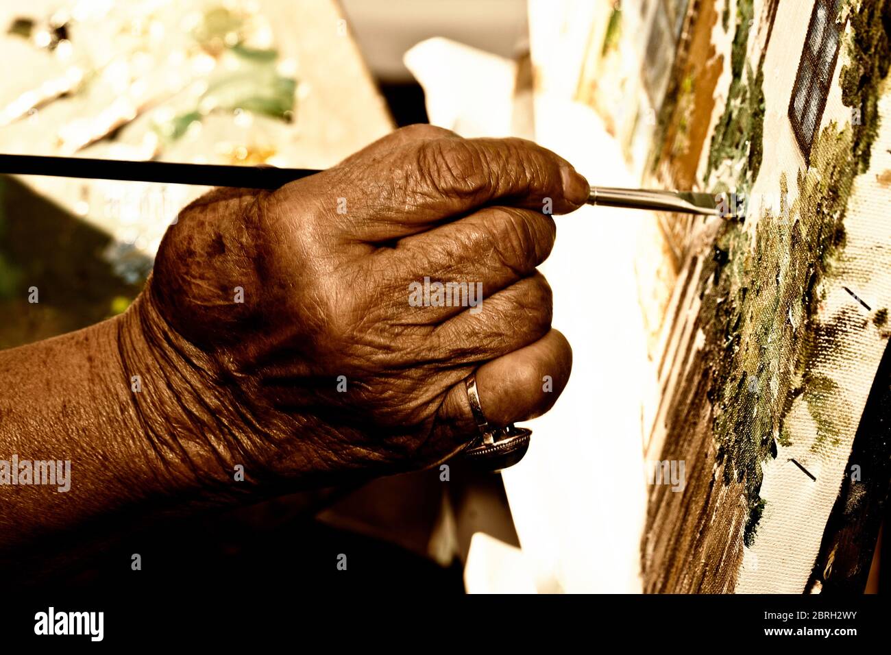 Old Age People Hands Painting and Drawing Stock Photo - Alamy