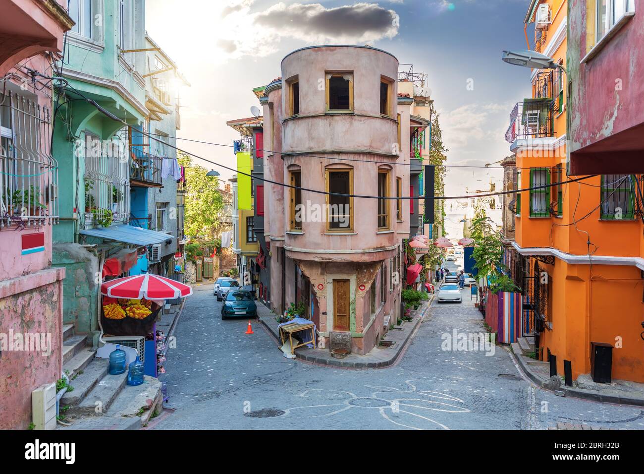 Istanbul old streets in Balat district, Turkey Stock Photo - Alamy
