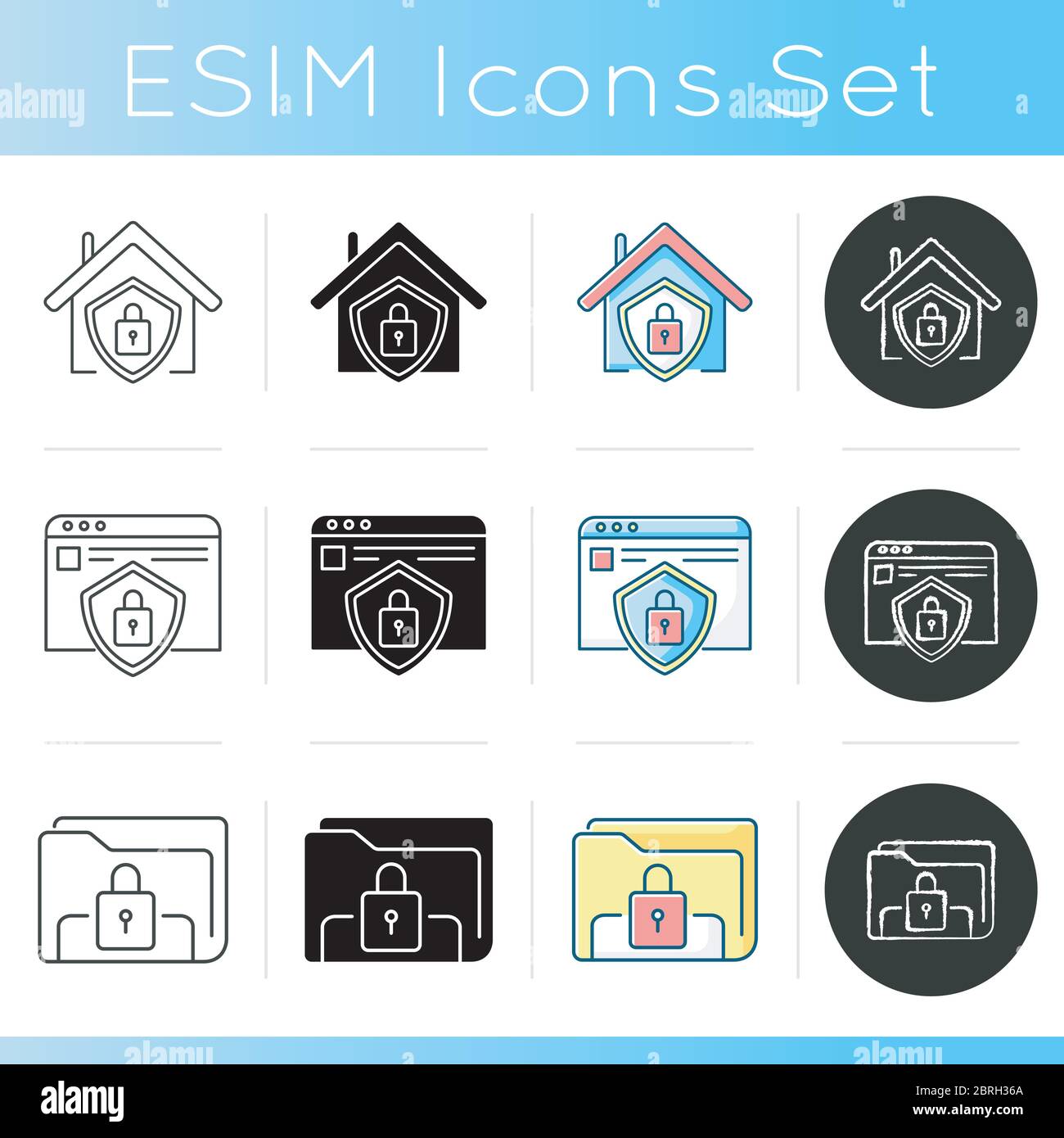 Internet security system icons set Stock Vector Image & Art - Alamy