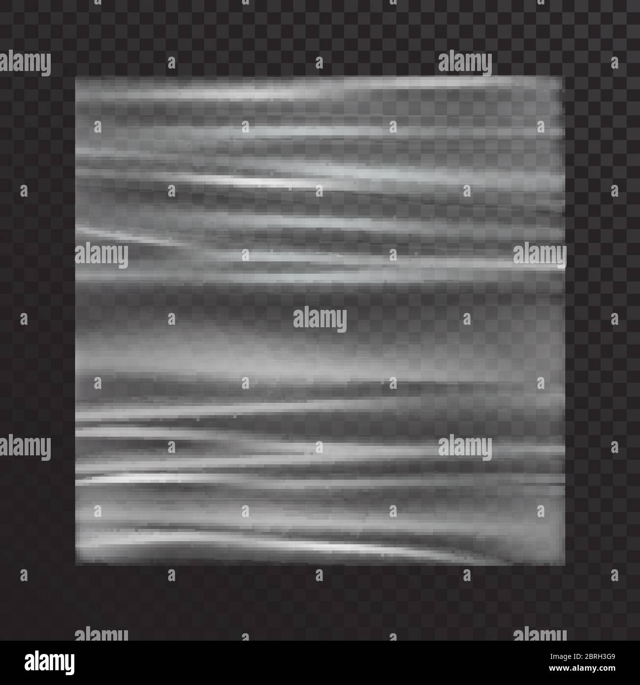 Vector realistic transparent stretched film on a translucent dark ...