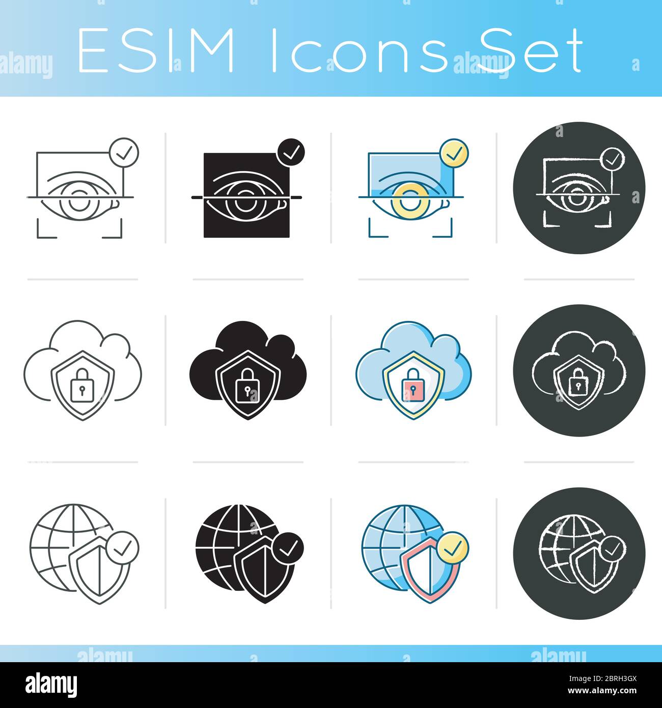 Personal information protection icons set Stock Vector Image & Art - Alamy