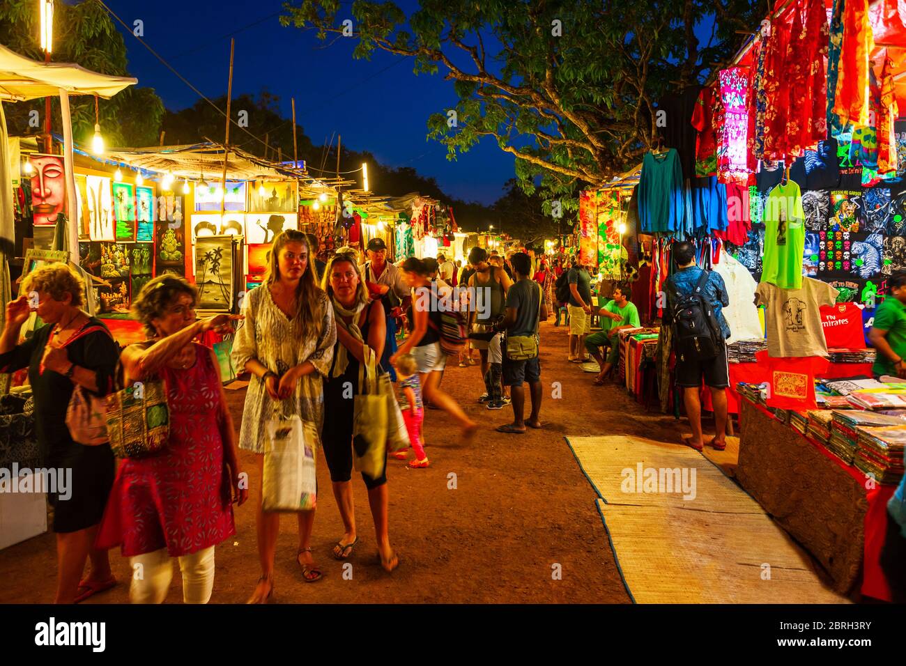 GOA, INDIA - FEBRUARY 22, 2014: Arpora night market in Goa, India Stock ...