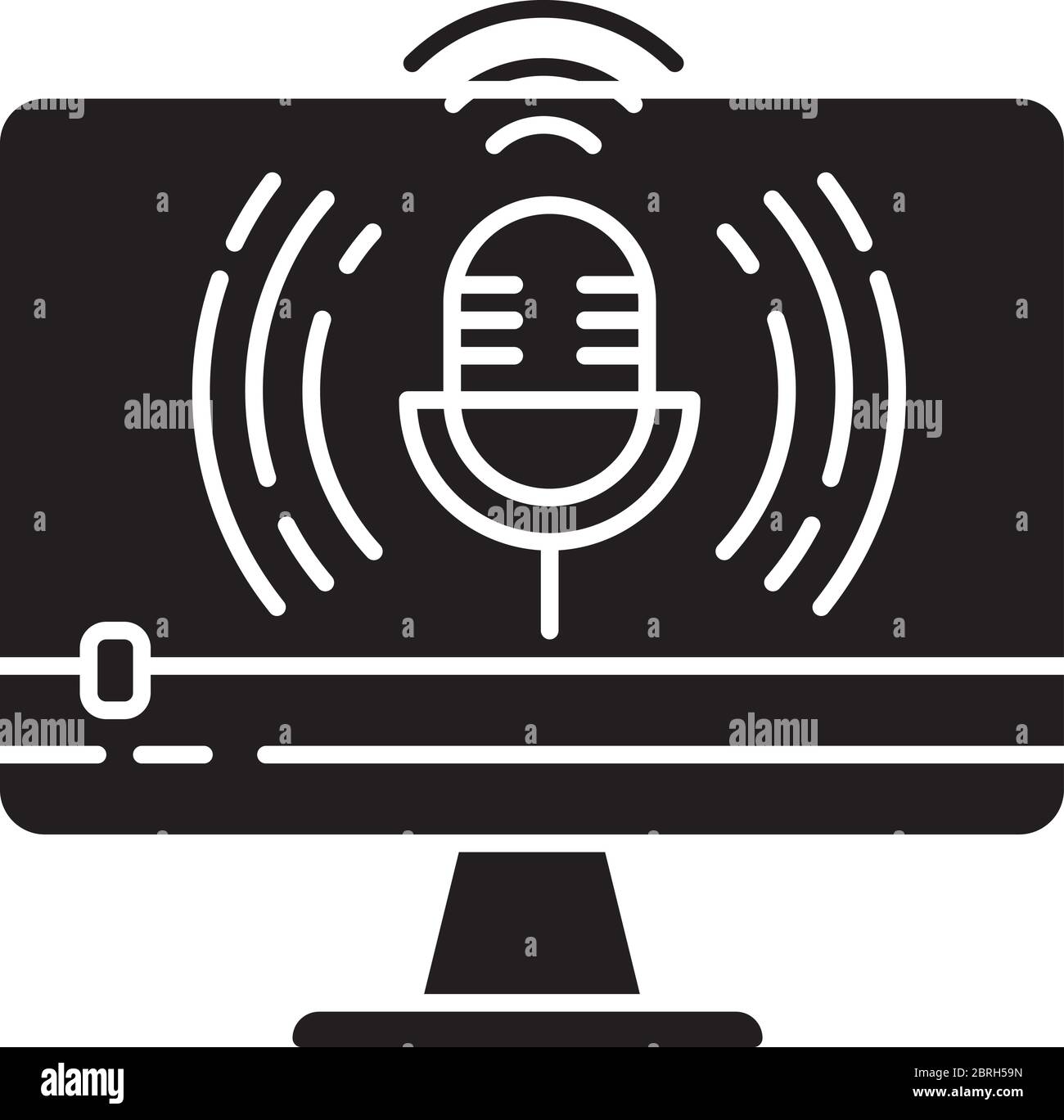 Live broadcasting black glyph icon Stock Vector Image & Art - Alamy