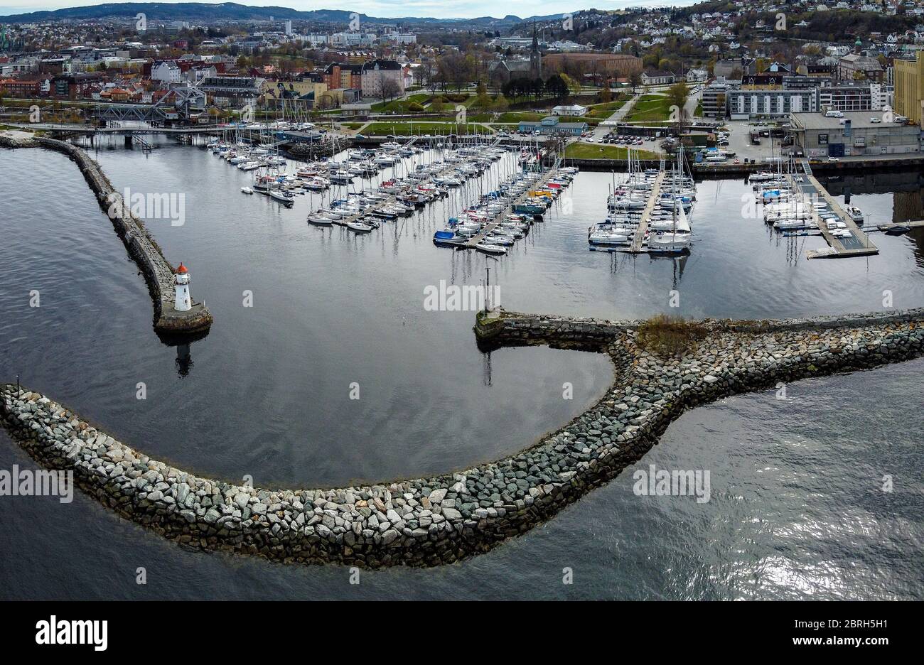Trondheim harbour and yachts in spring time Stock Photo - Alamy