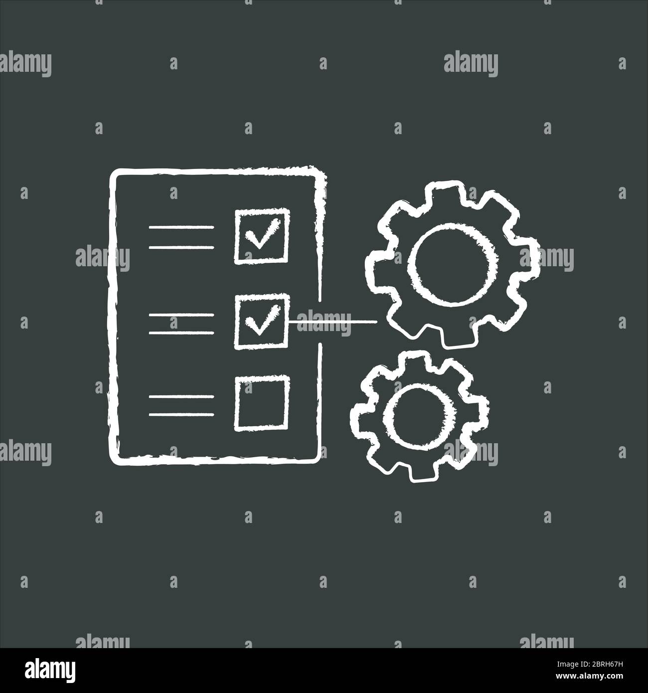 Technical task chalk white icon on black background Stock Vector Image ...