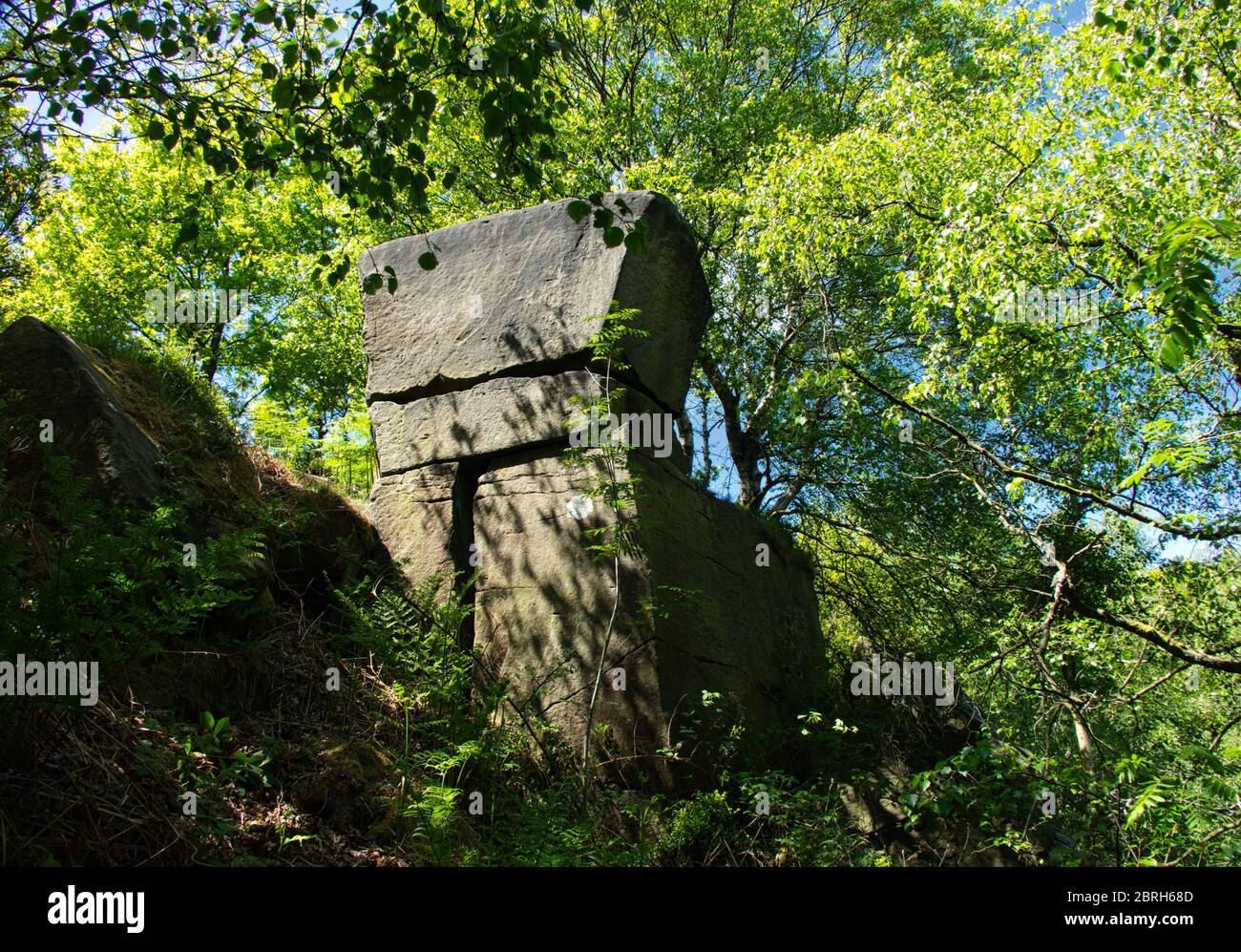 The mythical Turning Stone, on Turning Stone Edge above Ashover in the ...