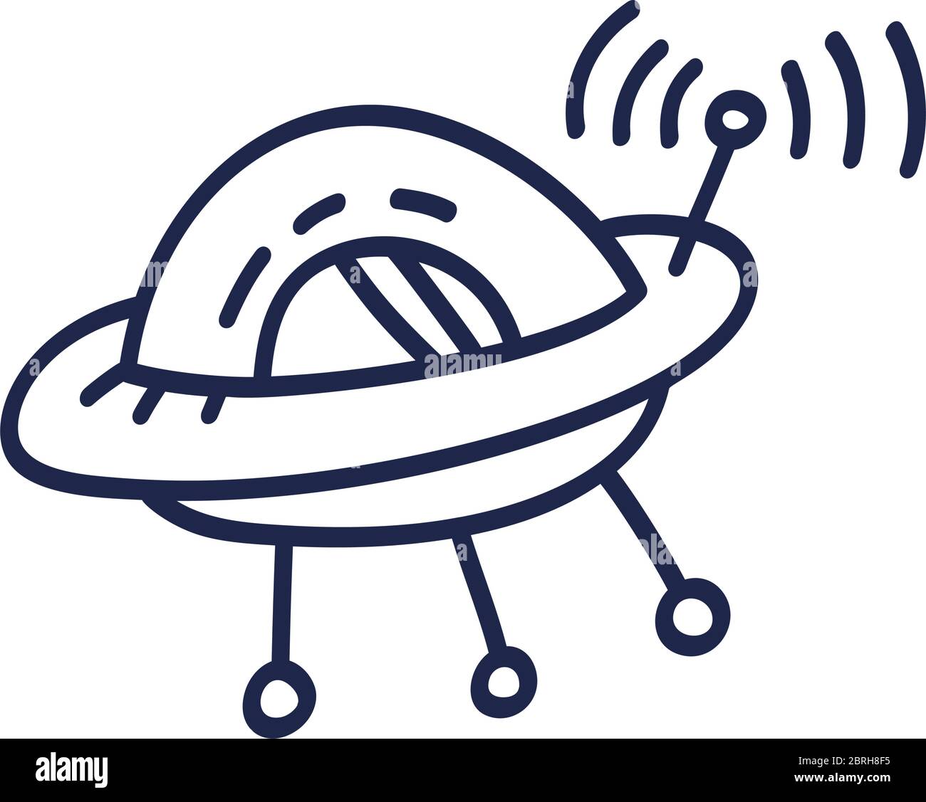 Hand drawn UFO doodle icon. Hand drawn black sketch. Sign cartoon ...