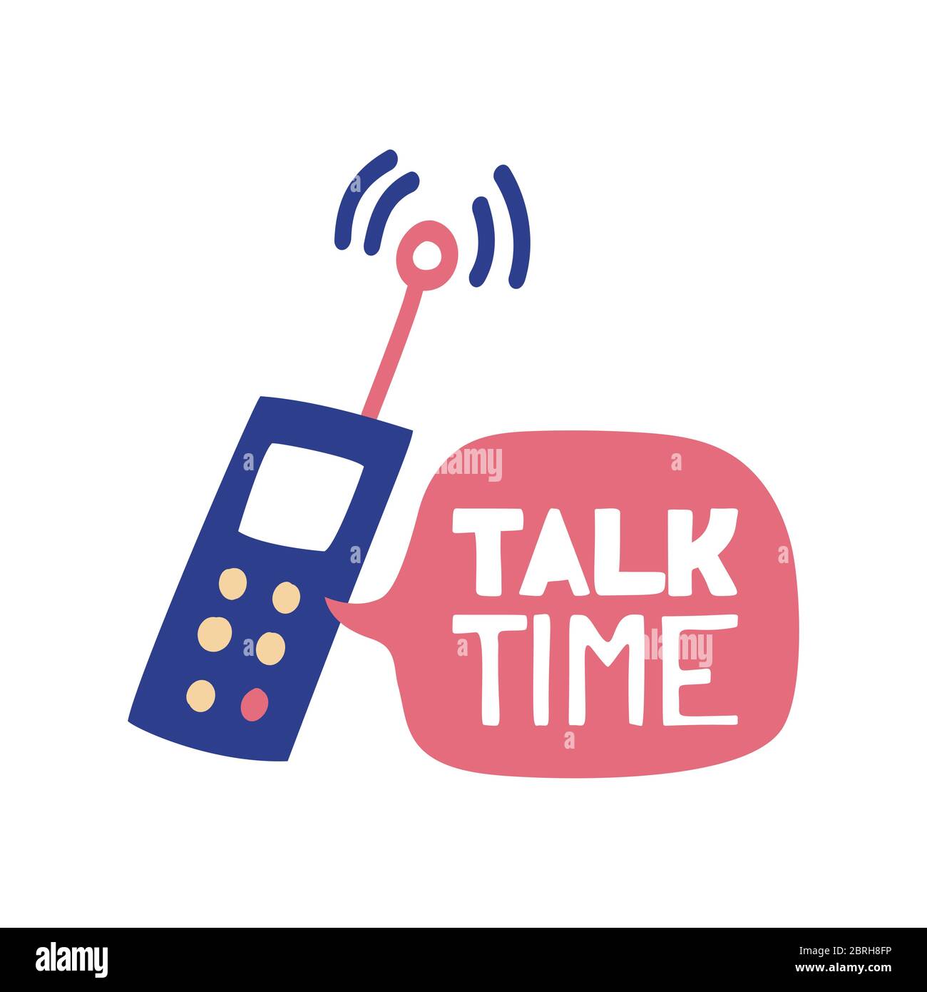 Time to talk vector illustration with phone and cloud for chat, which ...
