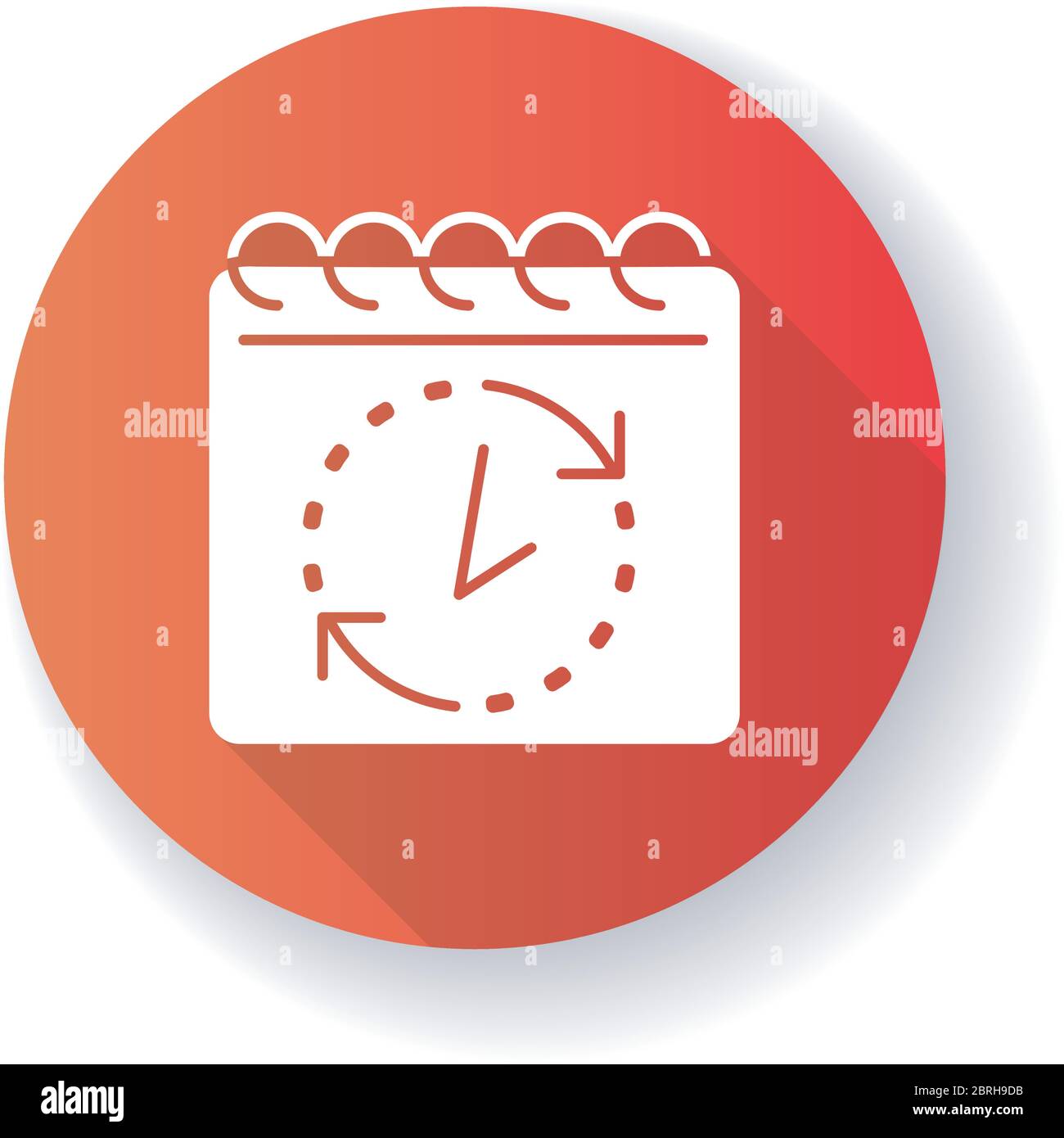 Deadline red flat design long shadow glyph icon Stock Vector Image ...
