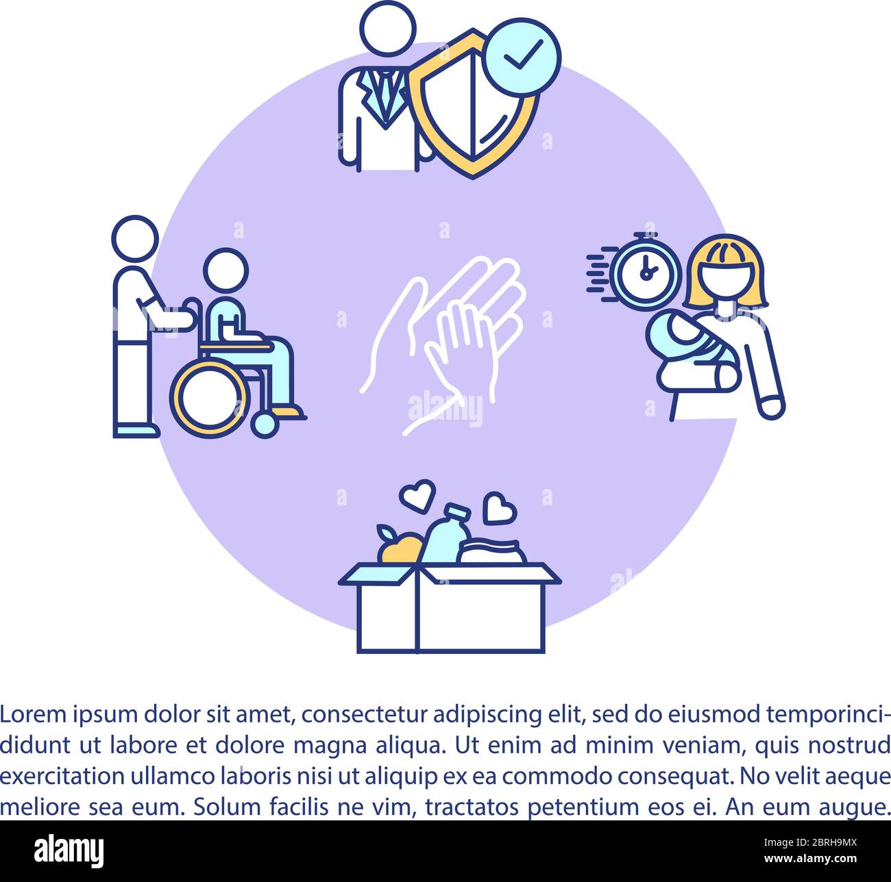Caregiver assistance concept icon with text Stock Vector Image & Art ...