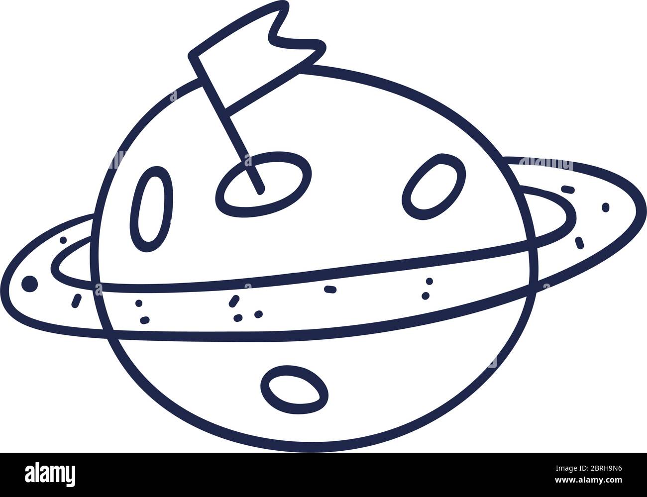 Hand Drawn planet with orbit doodle. Sketch style icon. Decoration ...