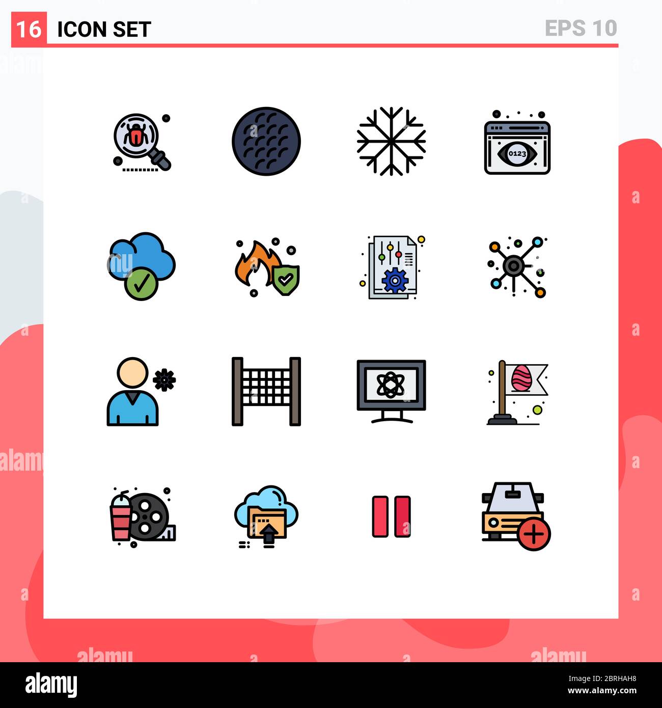 Set of 16 Modern UI Icons Symbols Signs for complete, data ...