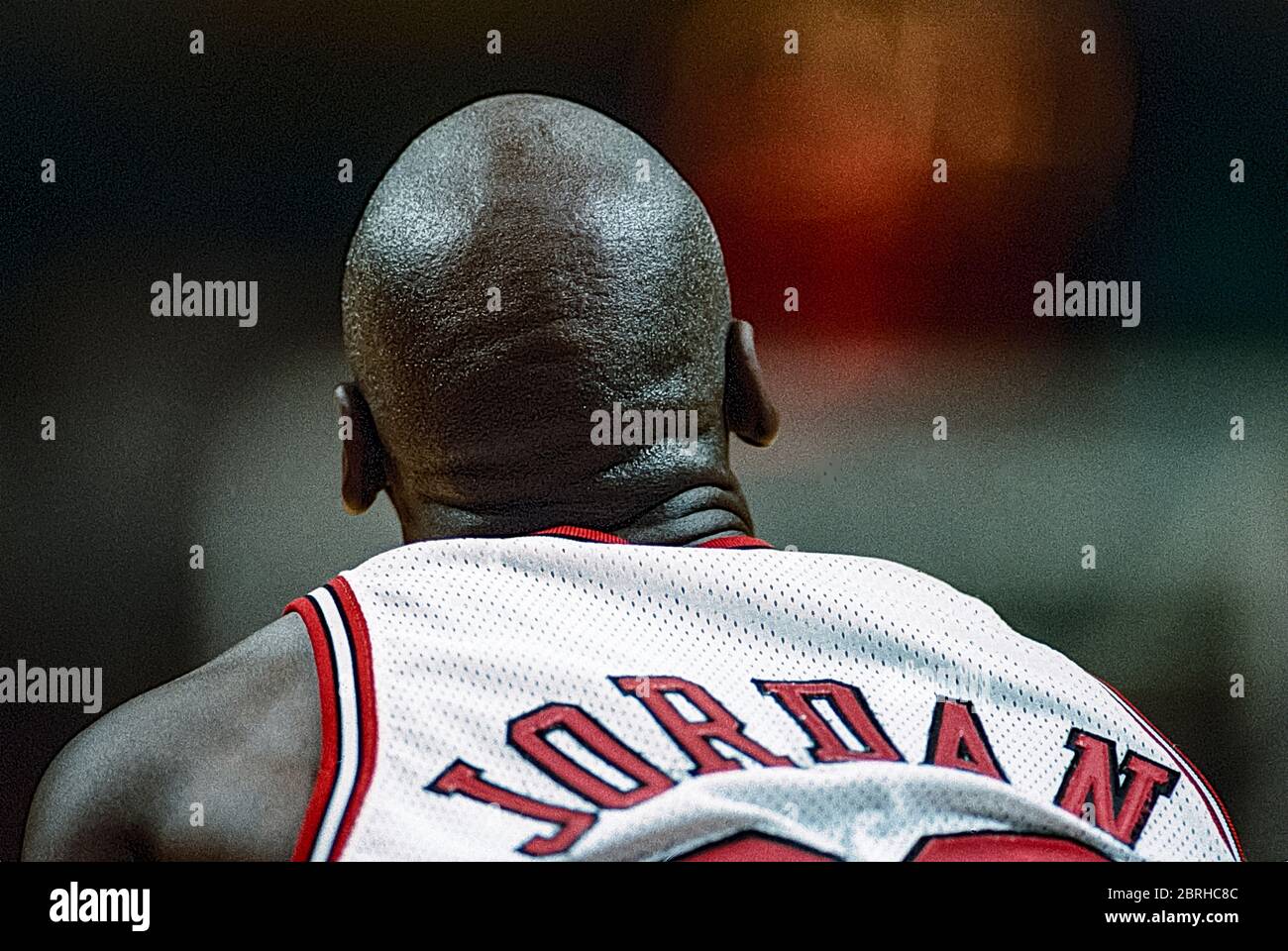 Michael Jordan competing for the NBA Chicago Bulls against the Miami ...