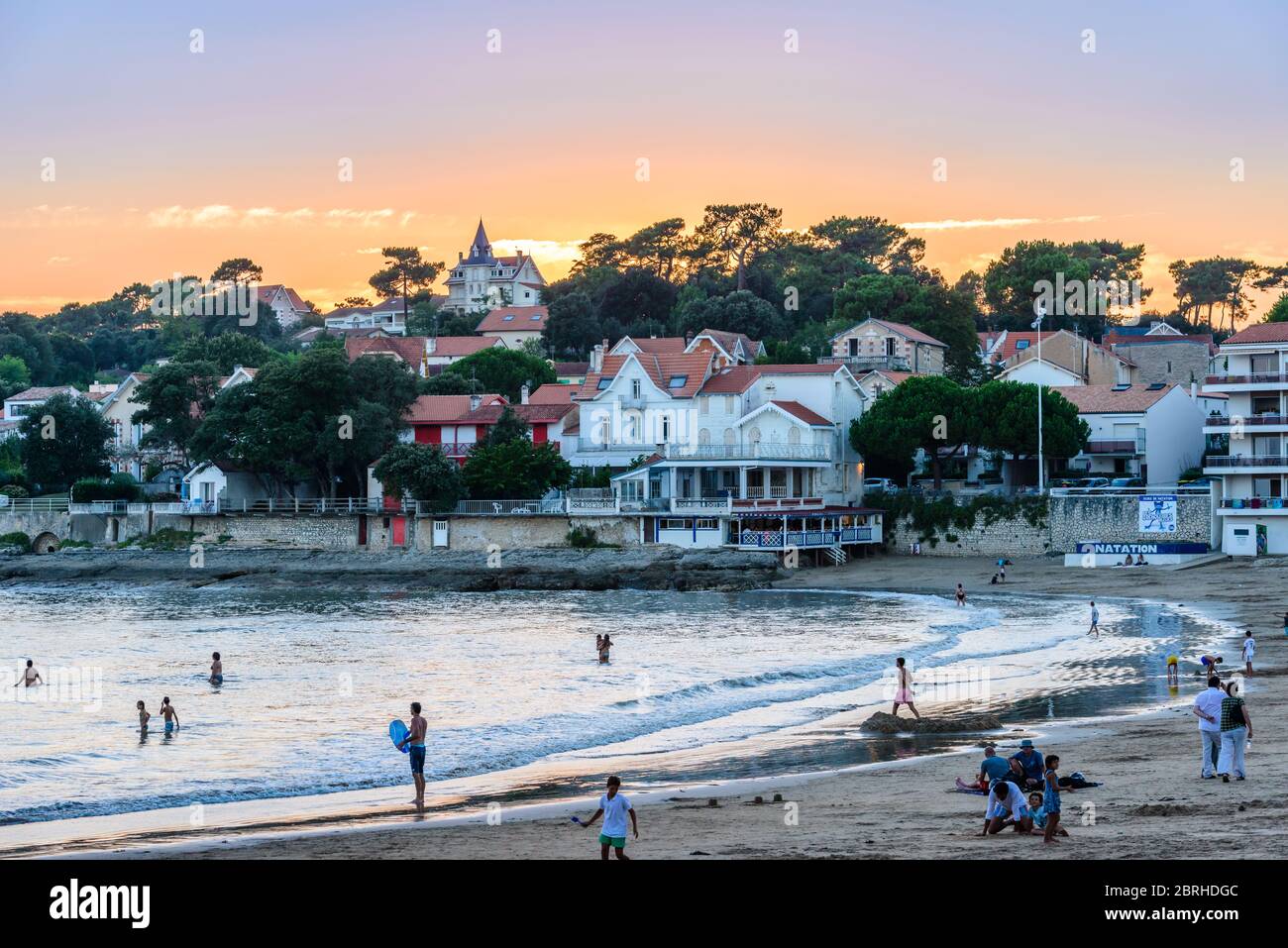 Saint-Palais-sur-Mer, France: A few people enjoy themselves on the ...