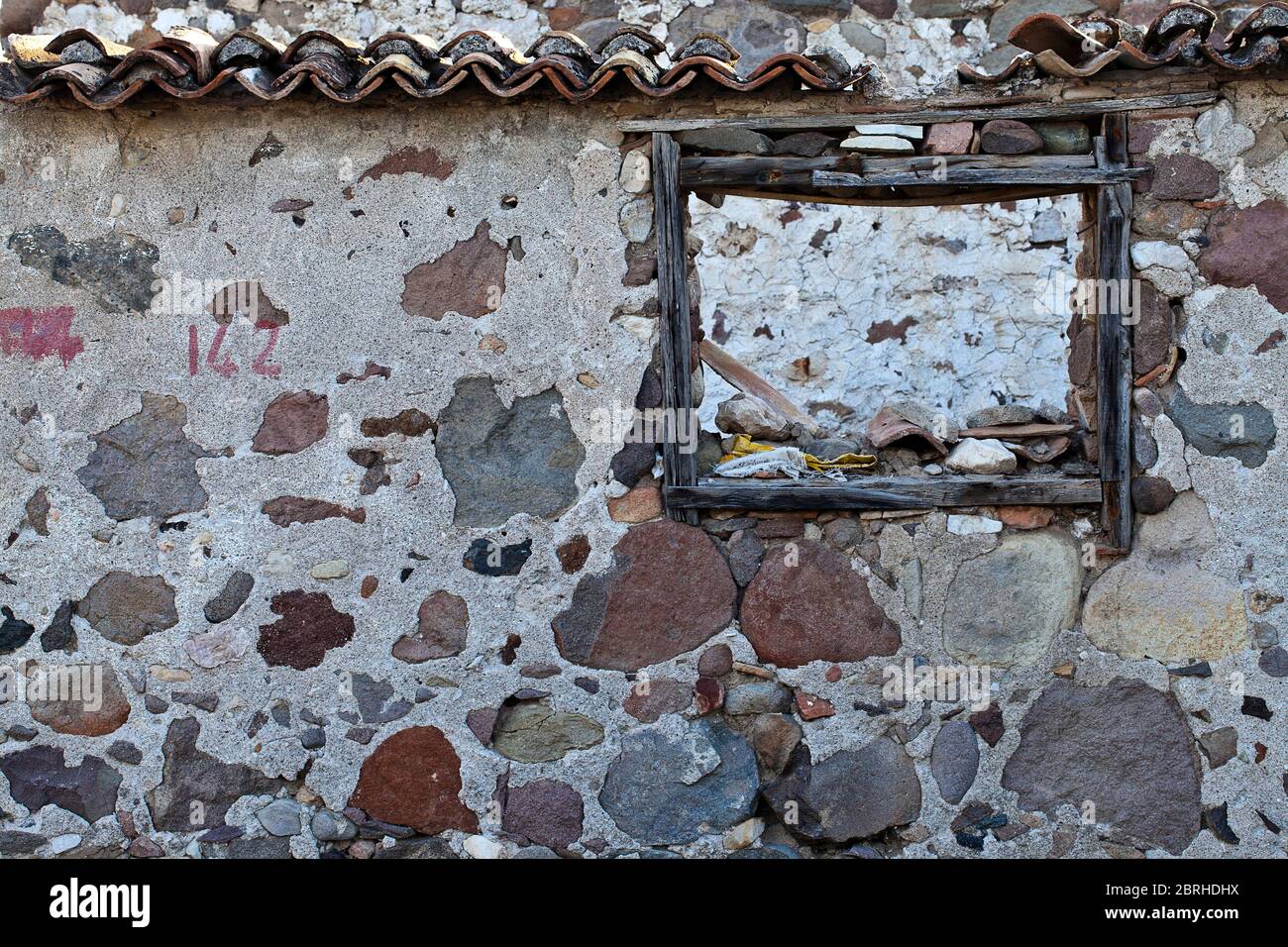 Abstract Ancient Building Houses Windows Details Photo Stock Photo - Alamy