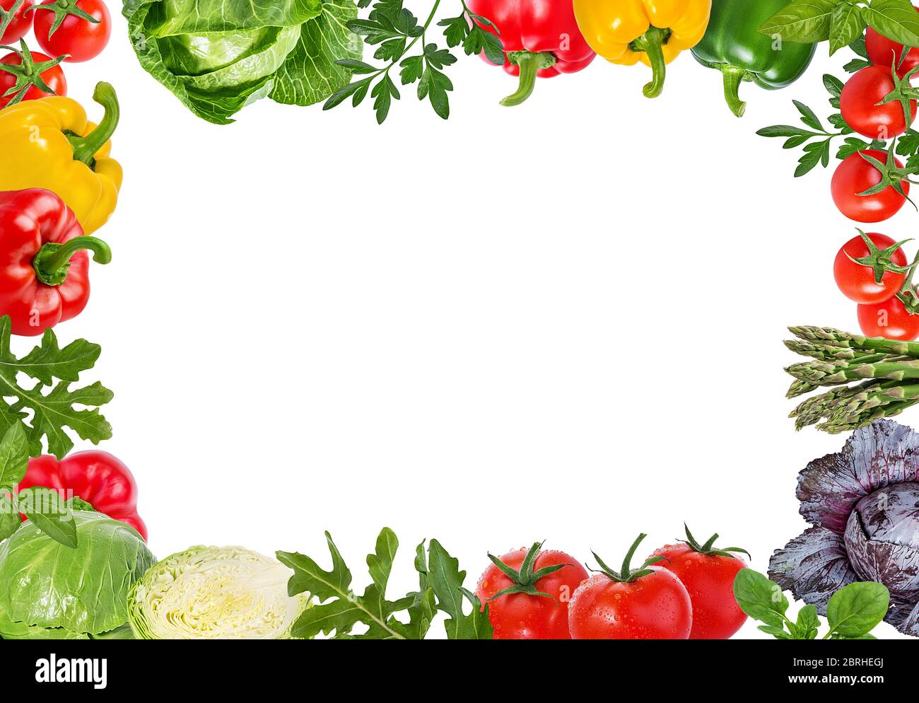 Fresh vegetables,isolated ,frame Stock Photo - Alamy