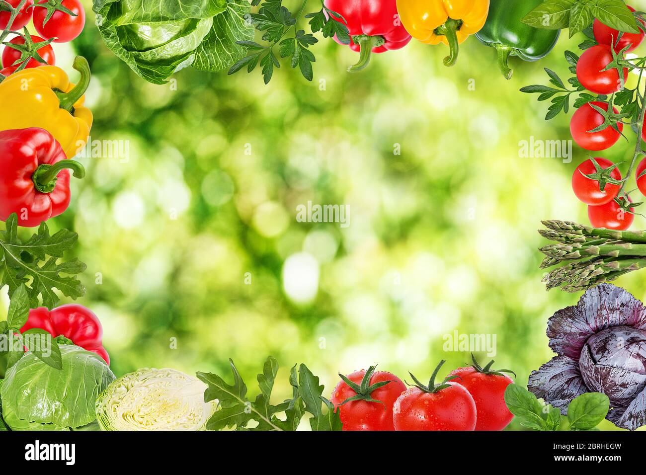 Fresh vegetables outdoors,frame Stock Photo - Alamy