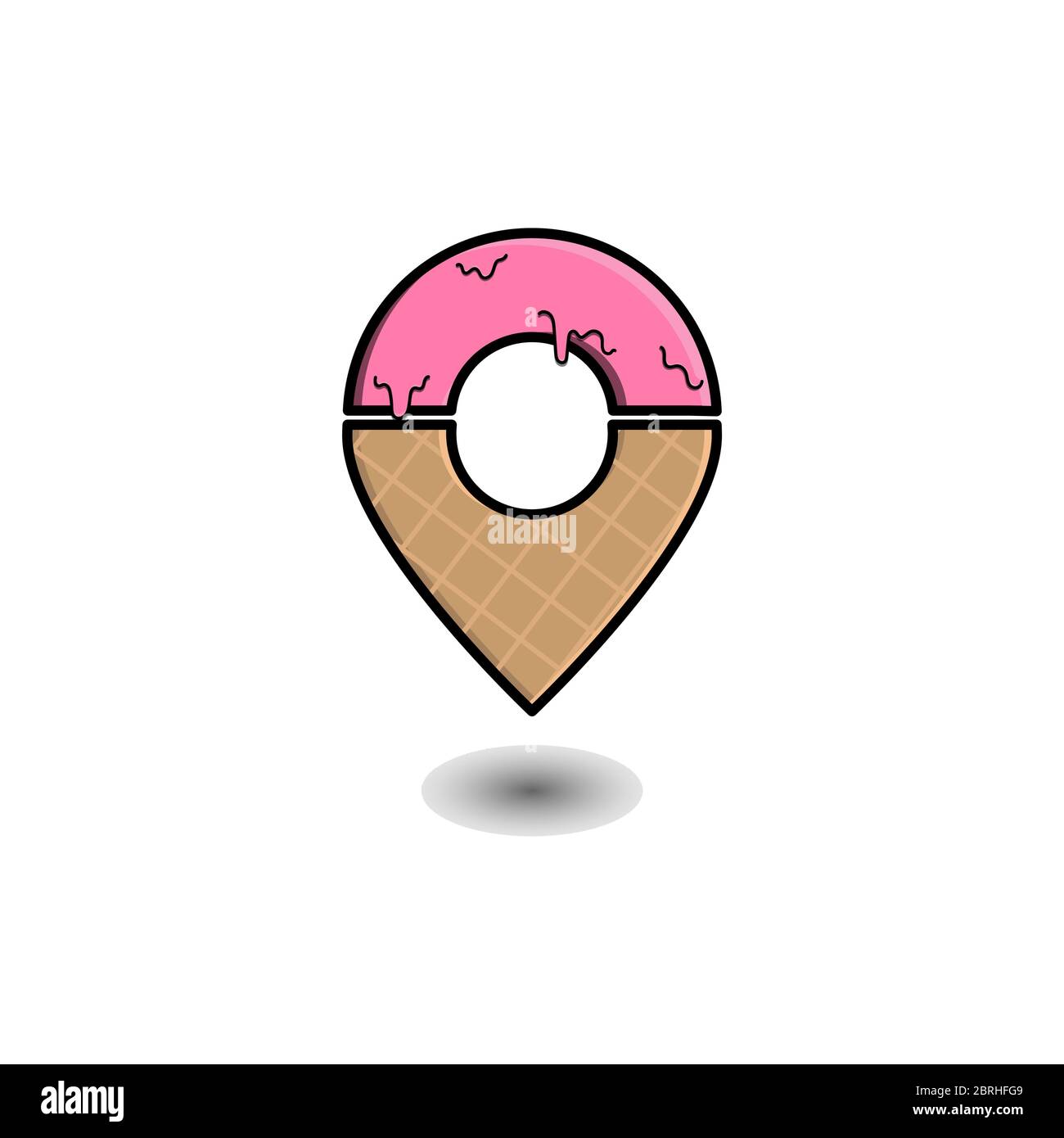 ice cream map pointer vector design template illustration Stock Vector ...