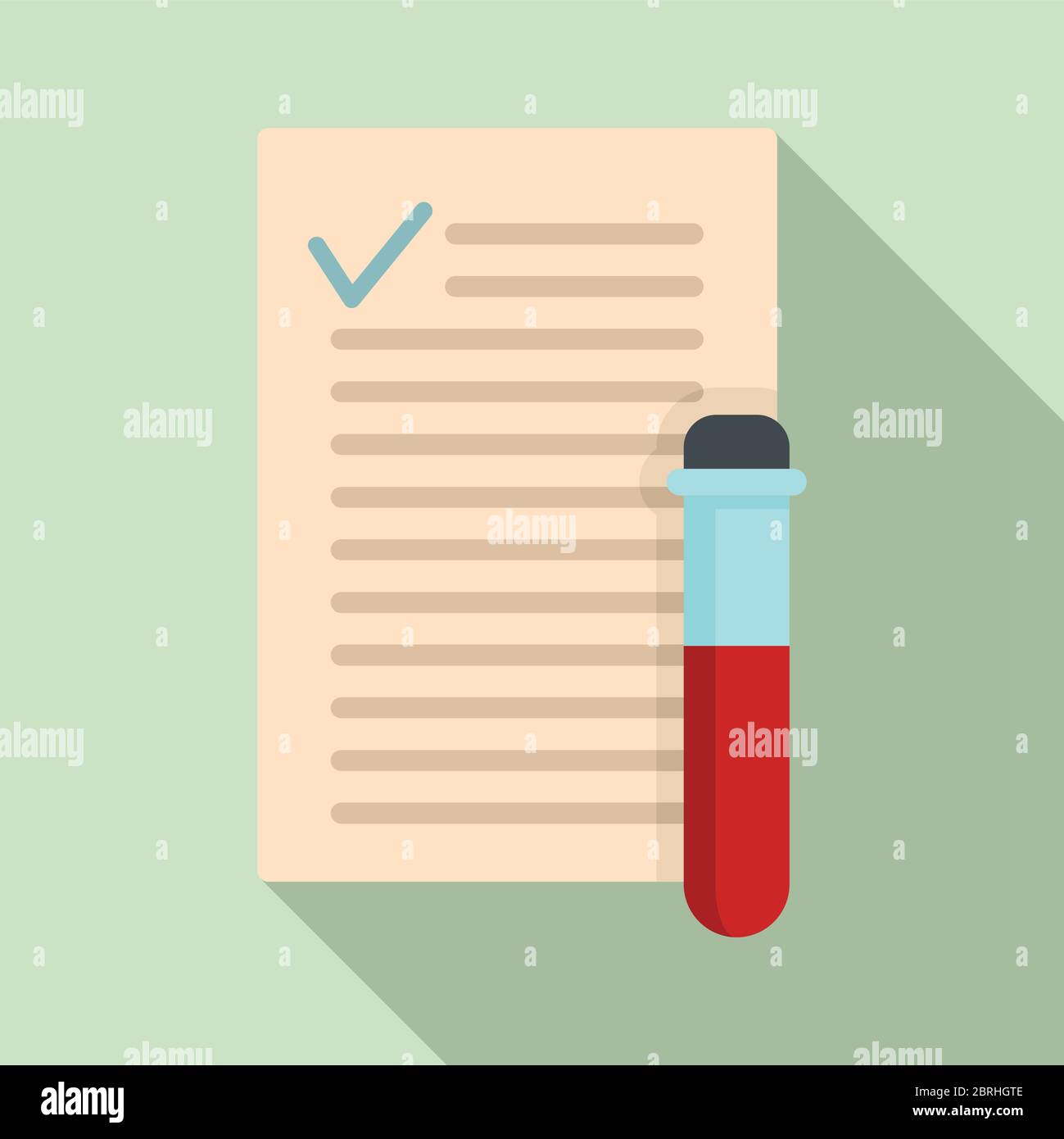Blood test results icon. Flat illustration of blood test results vector ...