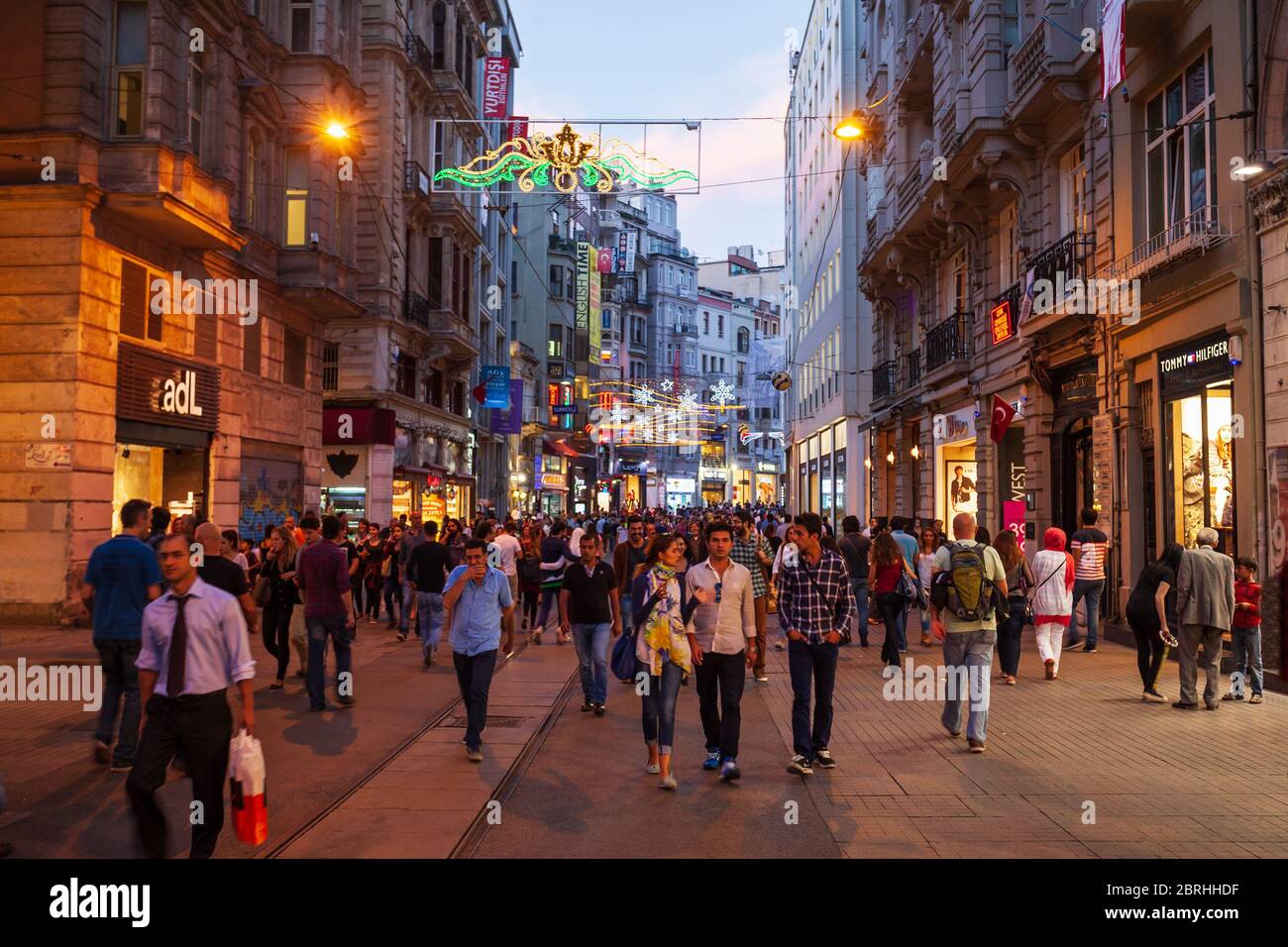 ISTANBUL, TURKEY - SEPTEMBER 22, 2014: Istiklal Avenue or Istiklal ...