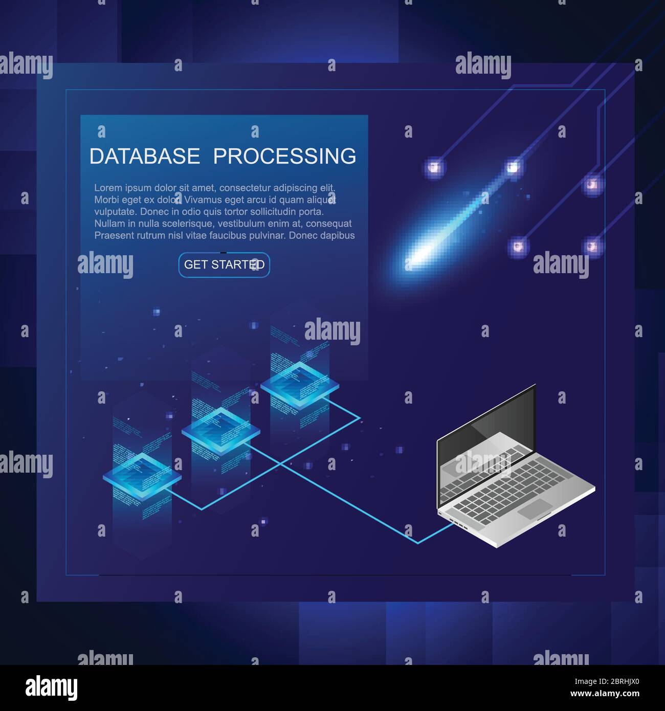 Isometric of Server and data processing concept, datacenter and data ...