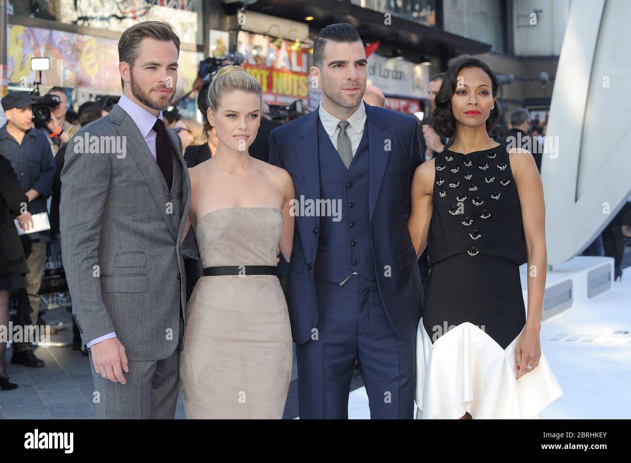 Chris Pine, Alice Eve, Zachary Quinto & Zoe Saldana attend the ...