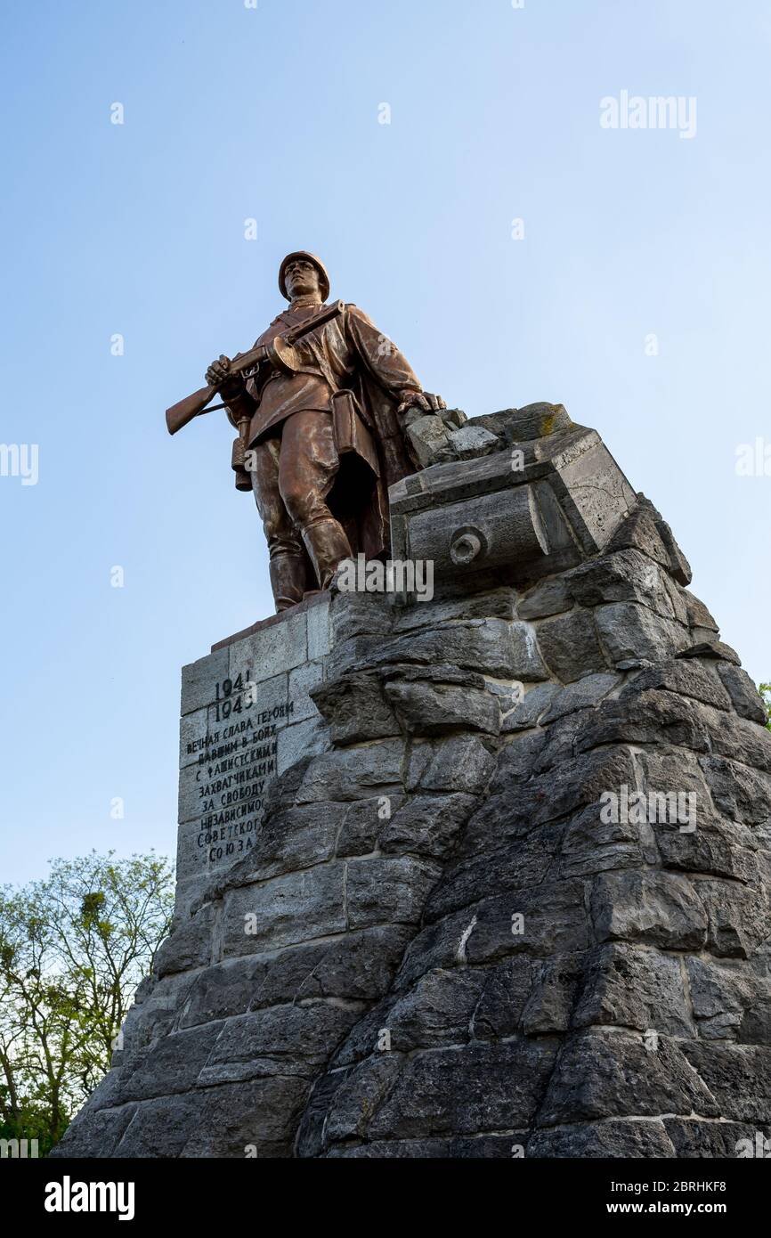 SEELOW, GERMANY - MAY 09, 2020: Monument to Soviet soldiers at the site ...