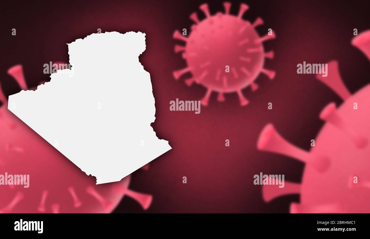 Algeria corona virus update with map on corona virus background,report ...